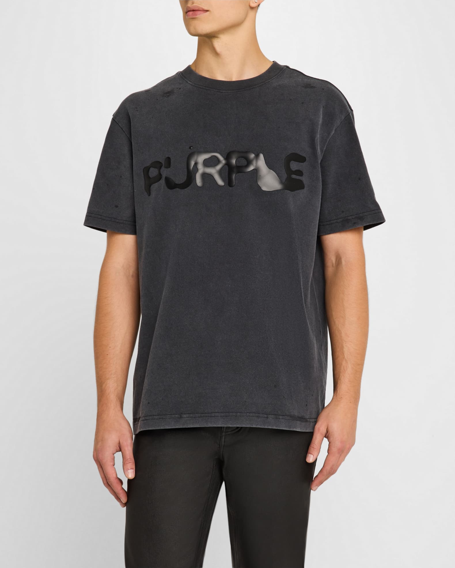 PURPLE Men's Liquid Wordmark Jersey T-Shirt | Neiman Marcus