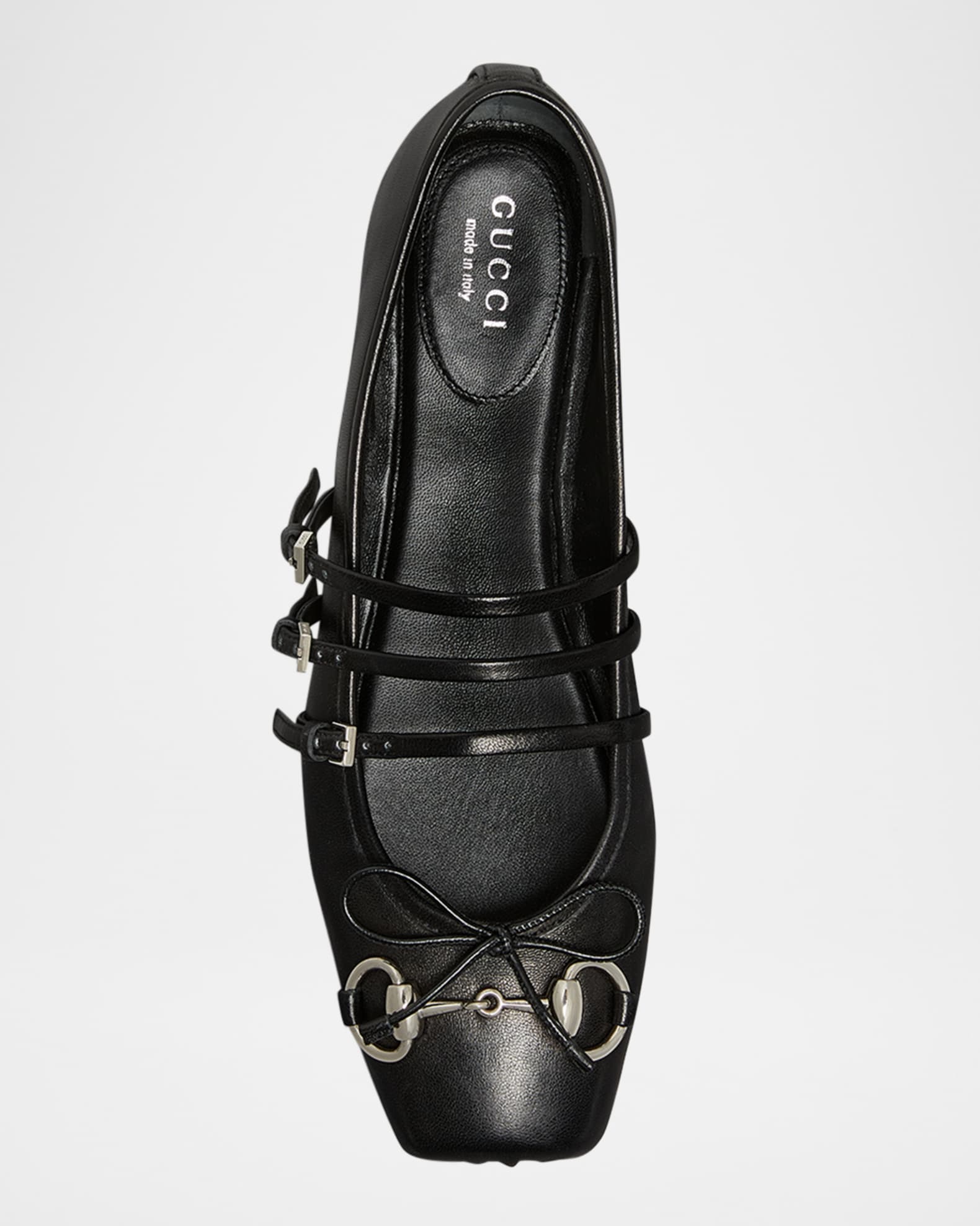 Gucci Horsebit 3-Strap Mary Jane Ballerina Flats | Neiman Marcus