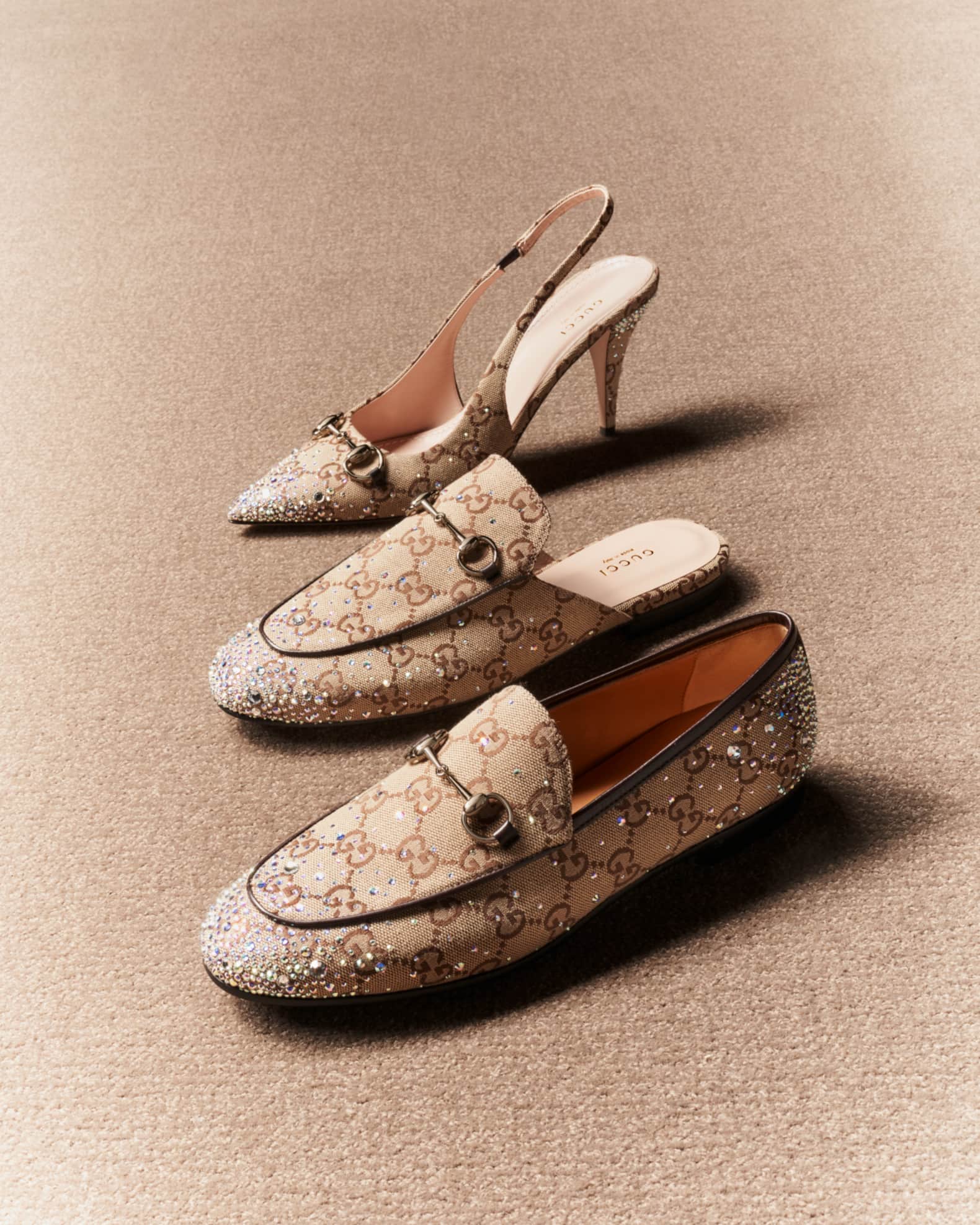 Gucci Erin GG Crystal Canvas Slingback Pumps | Neiman Marcus