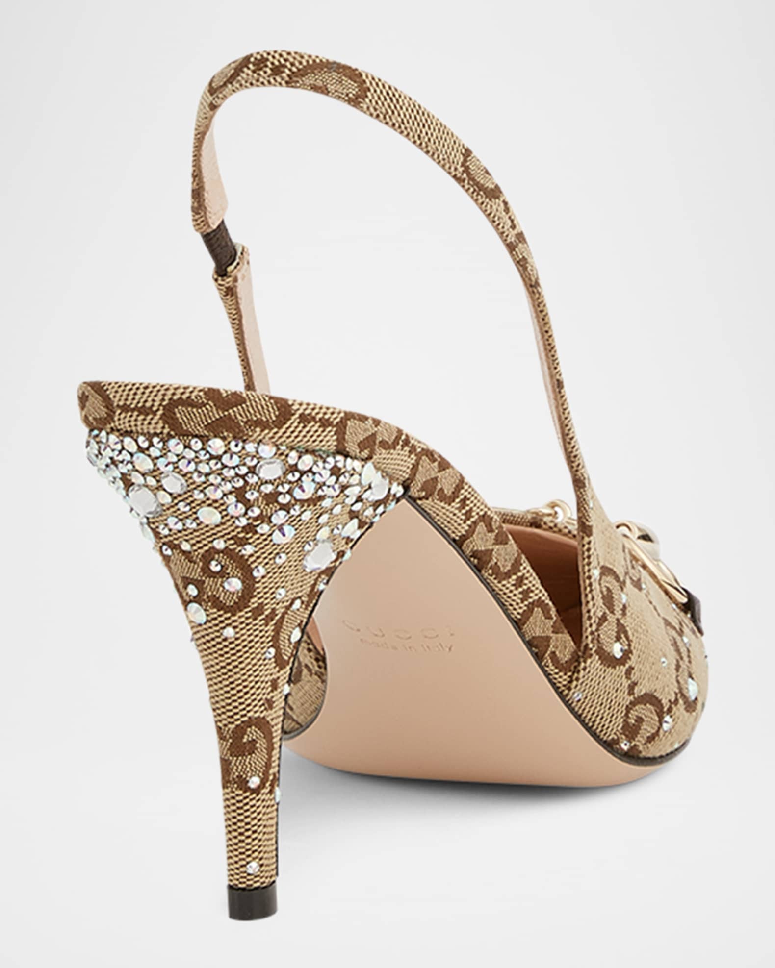 Gucci Erin GG Crystal Canvas Slingback Pumps | Neiman Marcus