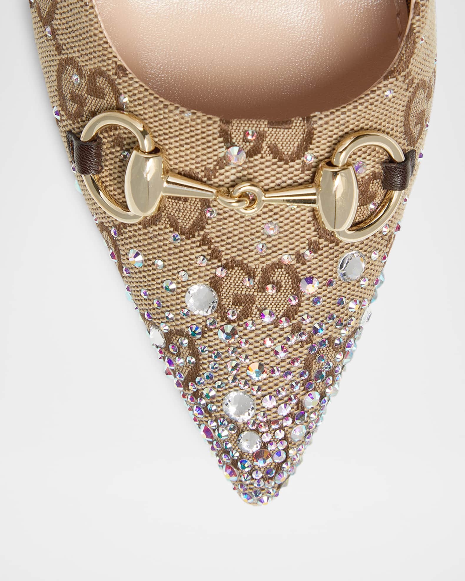 Gucci Erin GG Crystal Canvas Slingback Pumps | Neiman Marcus