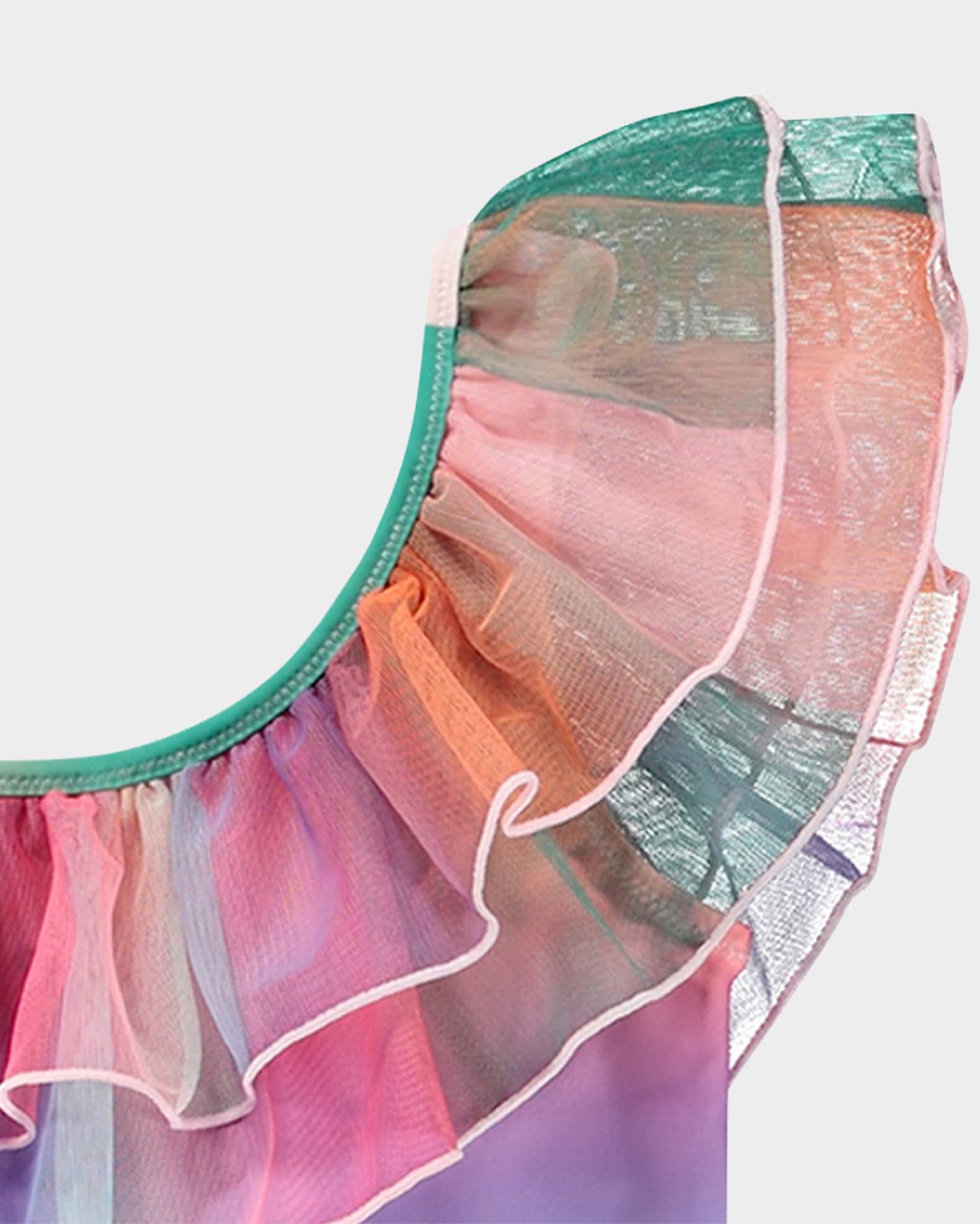 Molo Girl's Nilla Ruffled One-Piece Swimsuit, Size 8-12 | Neiman Marcus