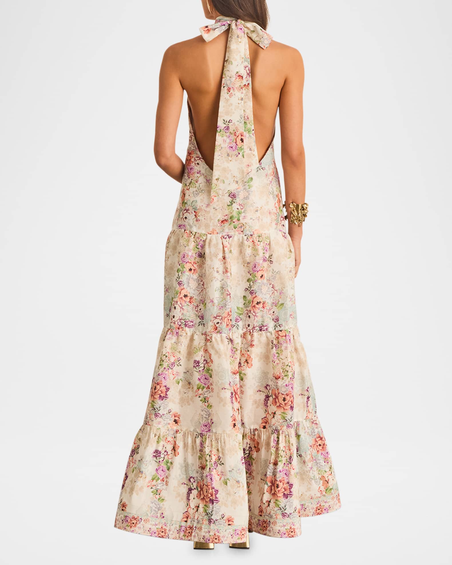 Aqua Blu Australia Evelyn Backless Halter Maxi Dress | Neiman Marcus