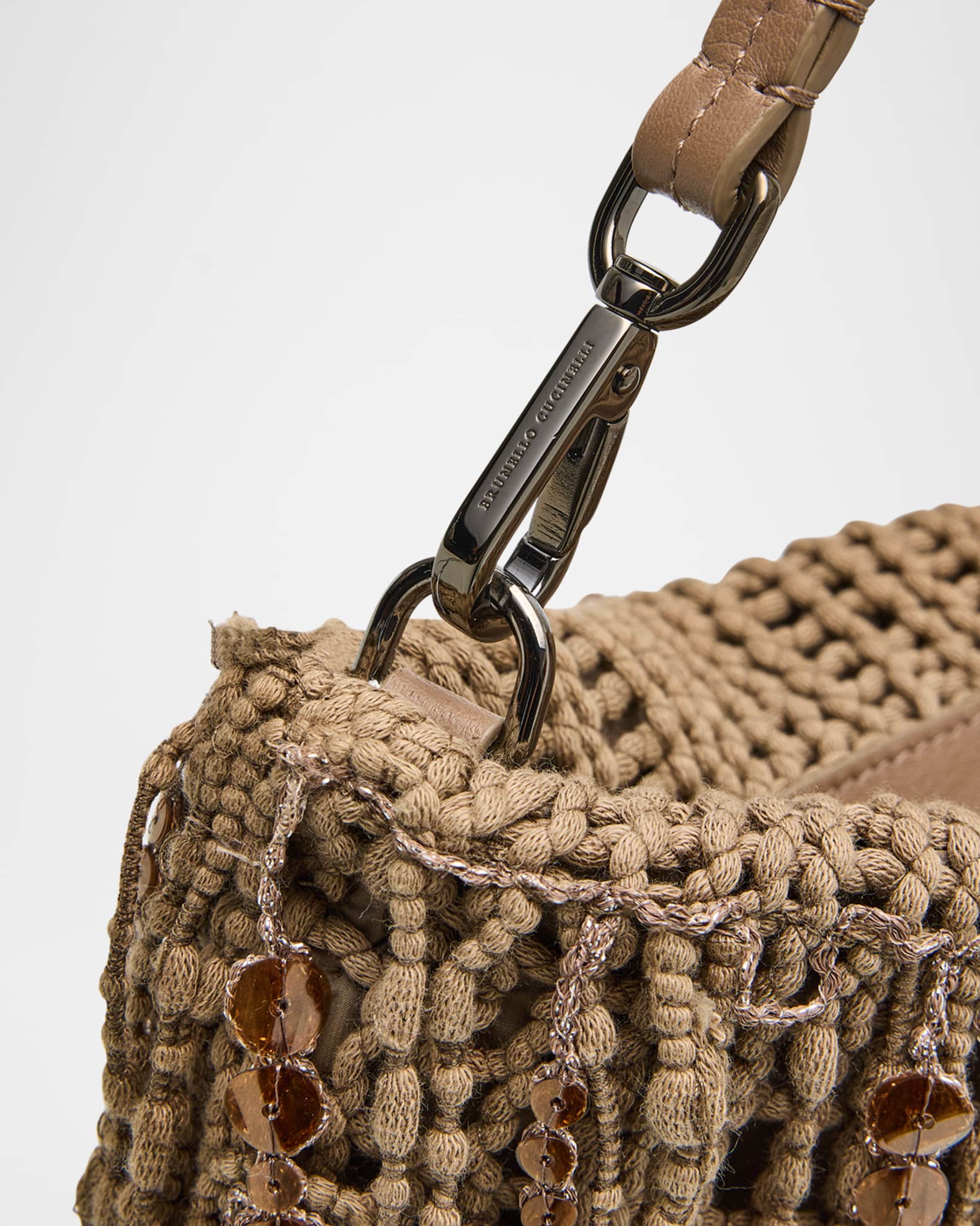 Brunello Cucinelli Opera Embellished Fringe Shoulder Bag | Neiman Marcus