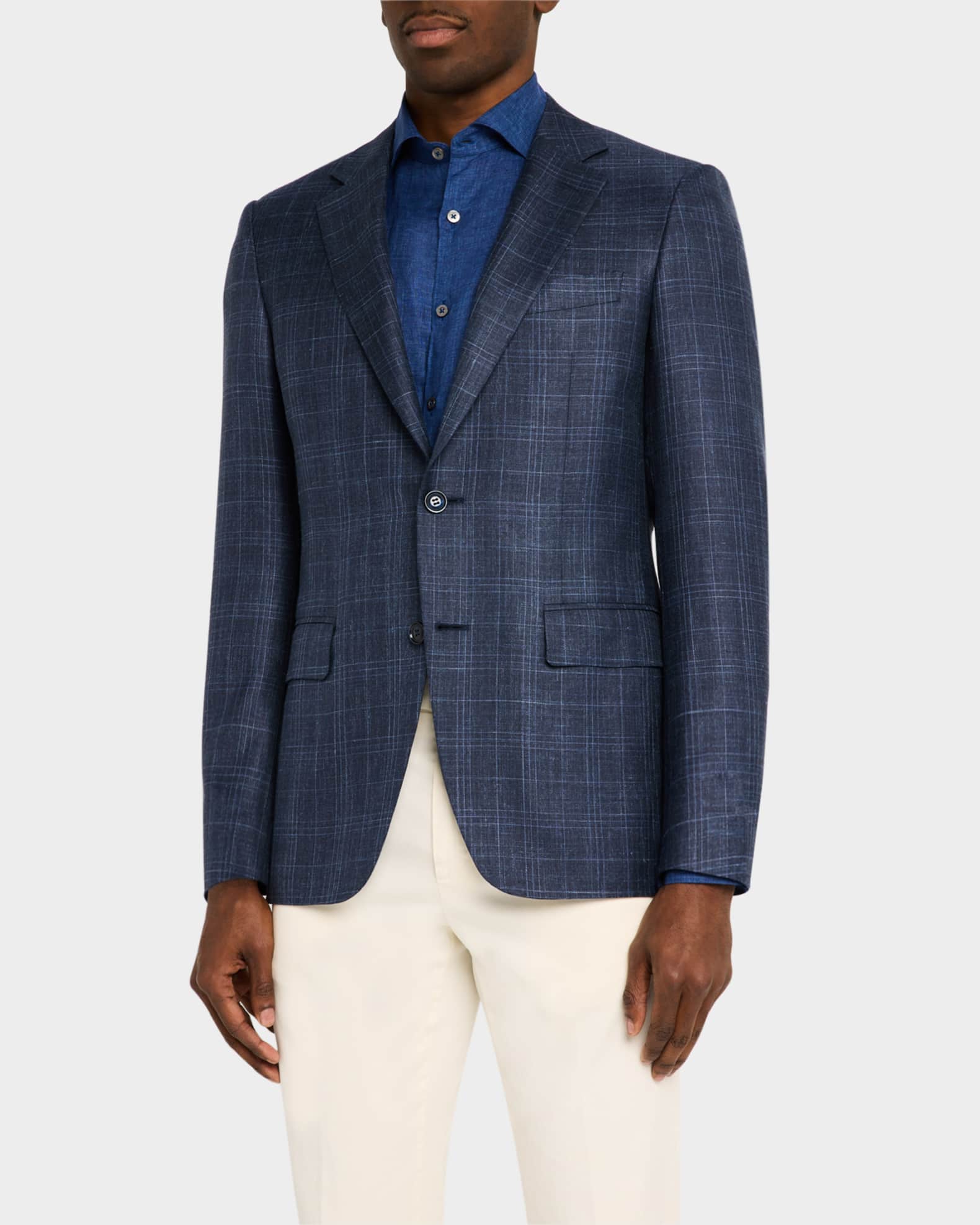 Canali Men's Tonal Plaid Sport Coat | Neiman Marcus