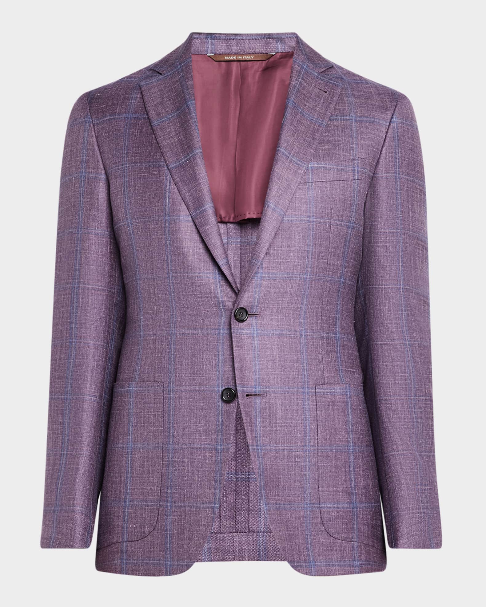 Canali Men's Windowpane Sport Coat | Neiman Marcus