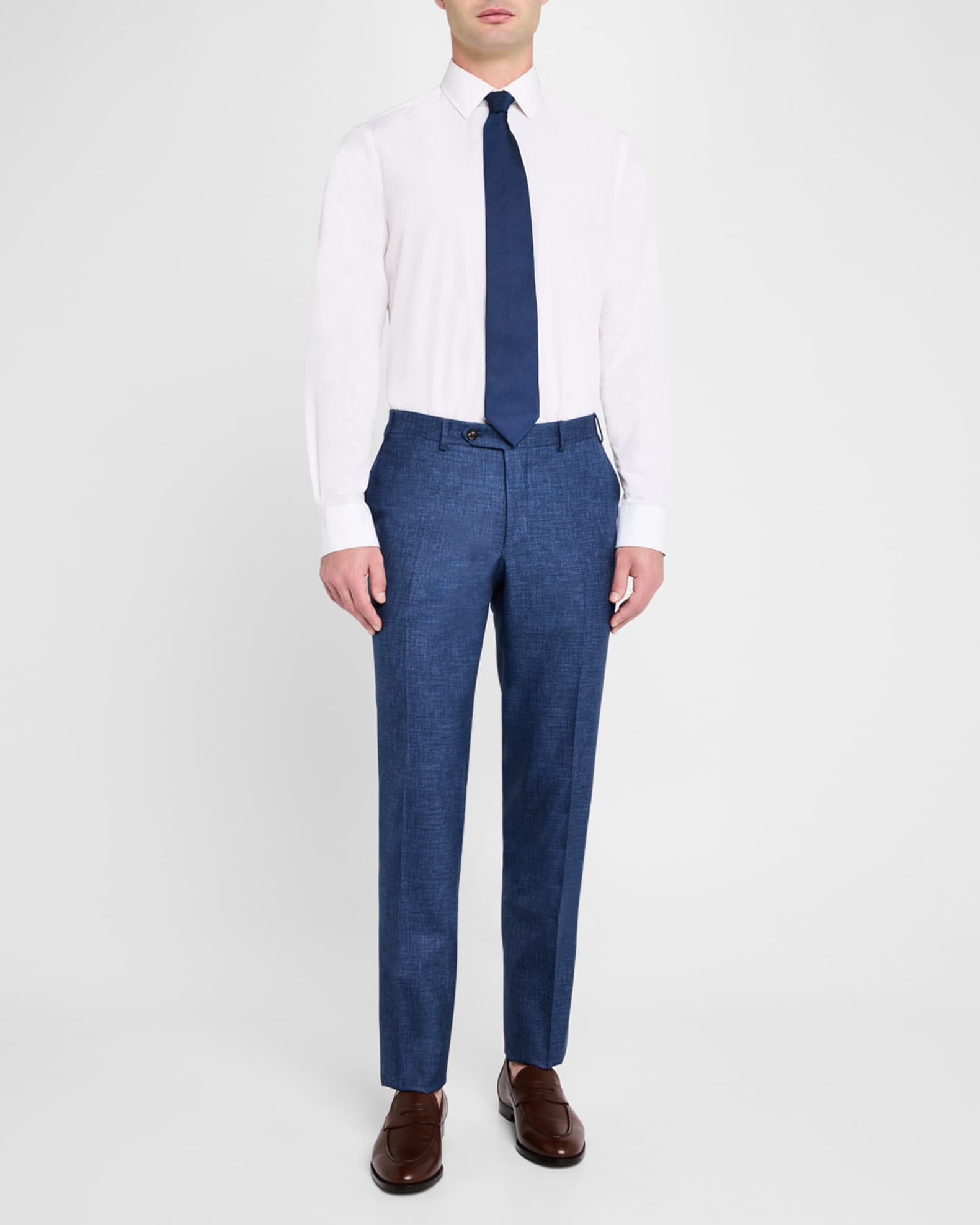 Canali Men's Melange Wool Dress Pants | Neiman Marcus