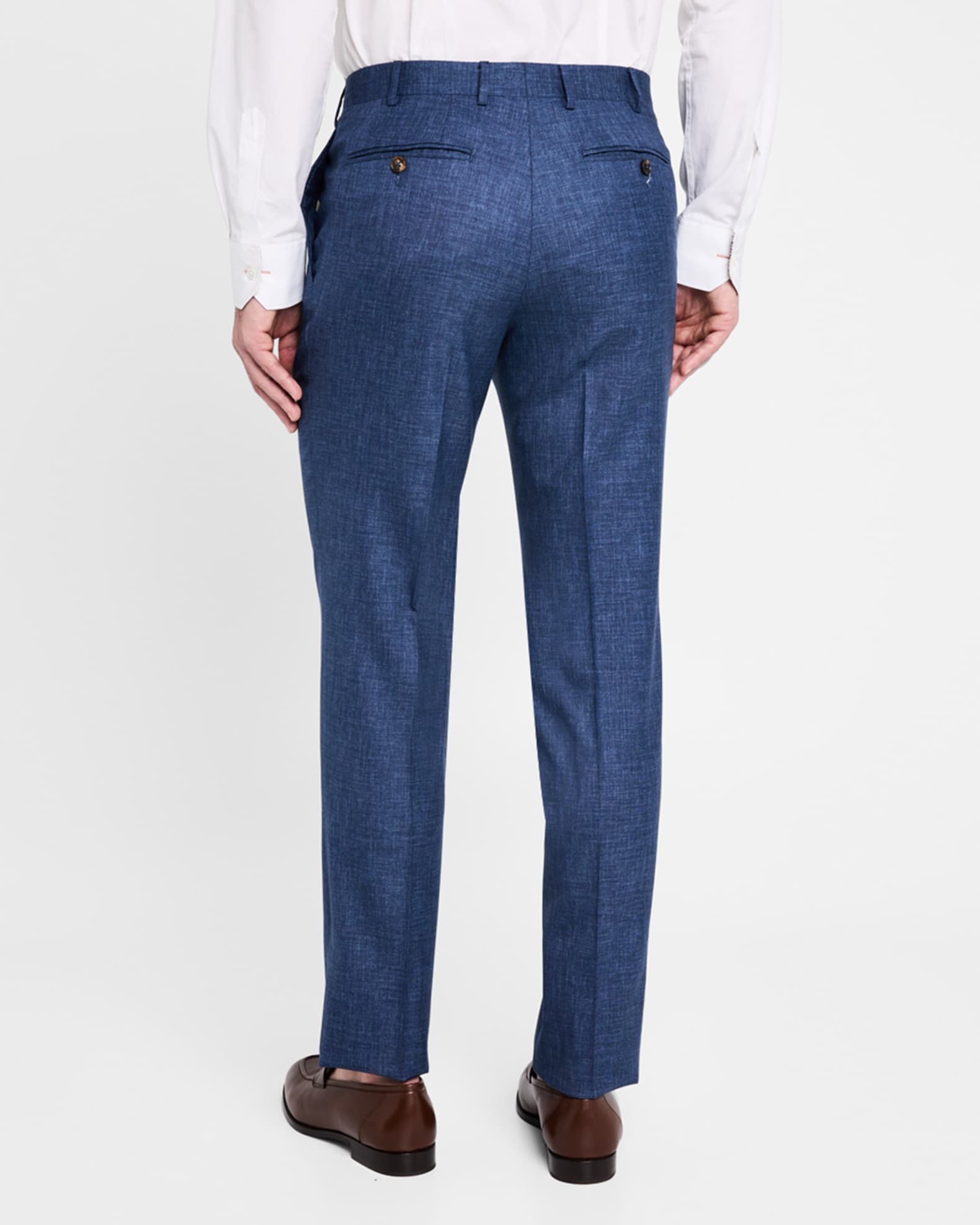 Canali Men's Melange Wool Dress Pants | Neiman Marcus