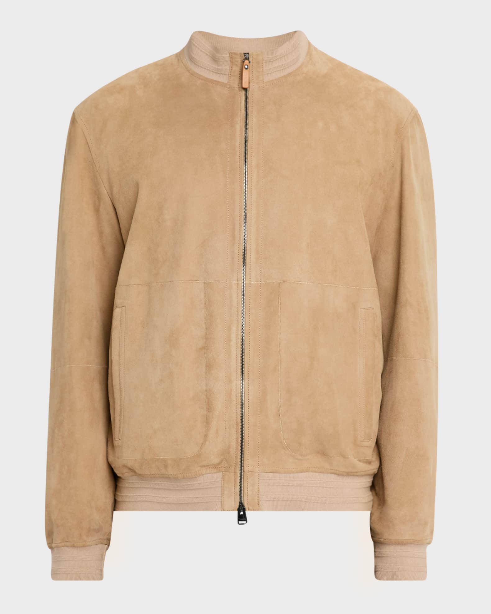 Canali Men's Suede Full-Zip Blouson | Neiman Marcus