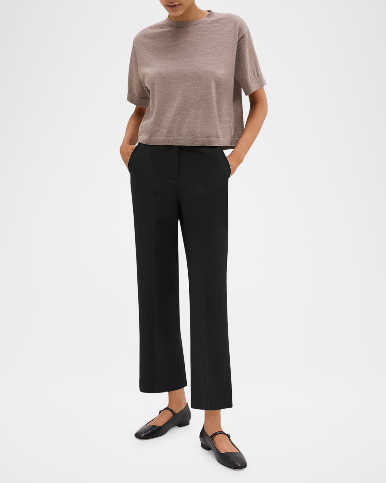 Theory High-Waist Straight Pants | Neiman Marcus