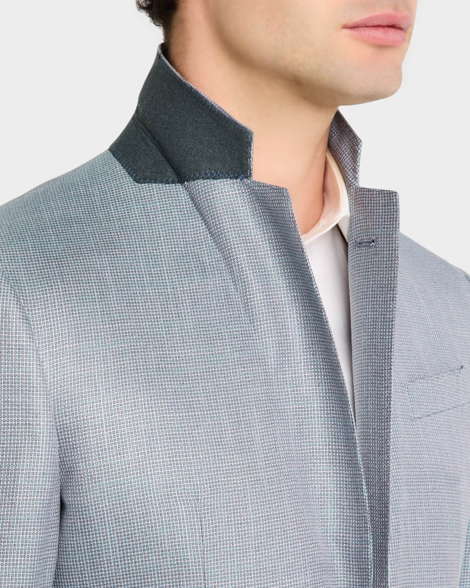 Emporio Armani Men's Bamboo Micro-Grid Textured Sport Coat | Neiman Marcus