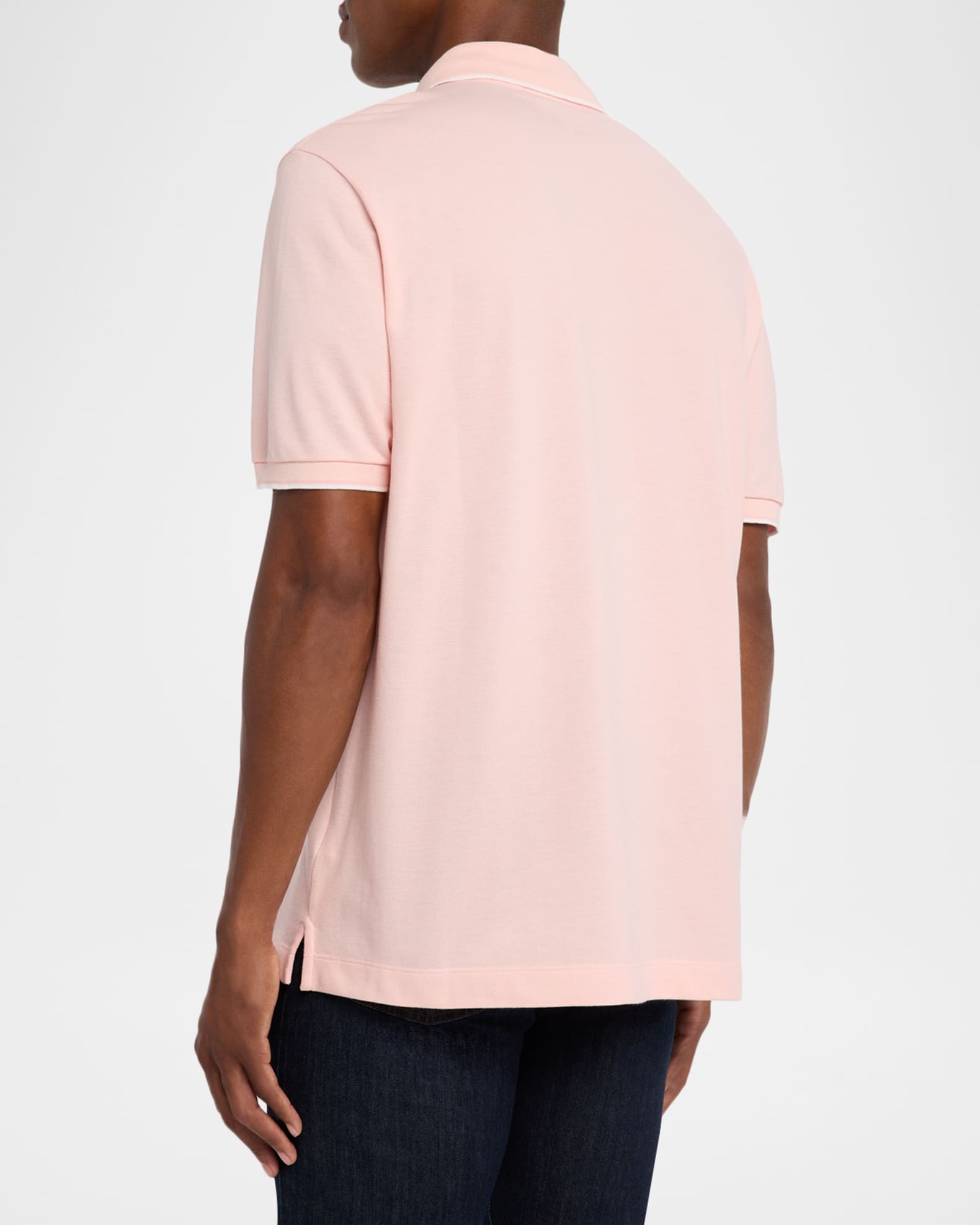 Canali Men's Two-Tone Short-Sleeve Polo Shirt | Neiman Marcus