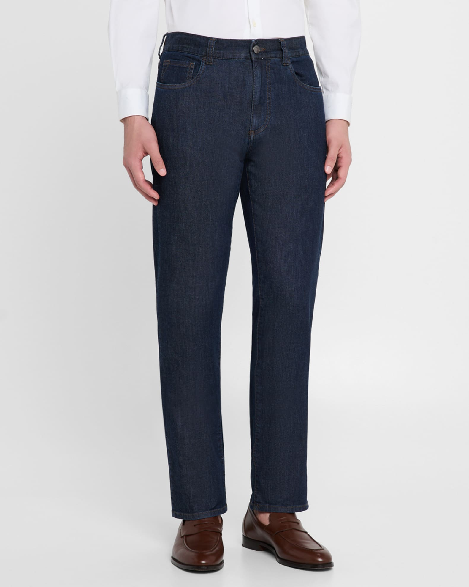 Canali Men's Dark-Wash Soft Touch Denim Jeans | Neiman Marcus