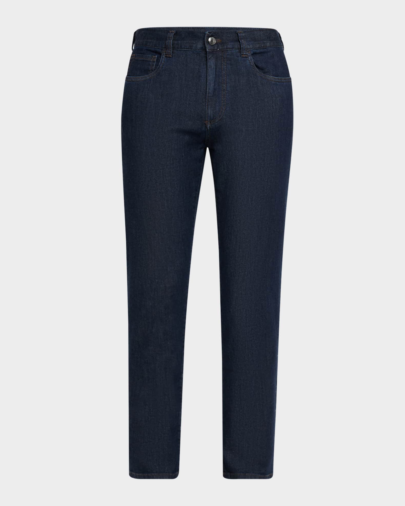Canali Men's Dark-Wash Soft Touch Denim Jeans | Neiman Marcus