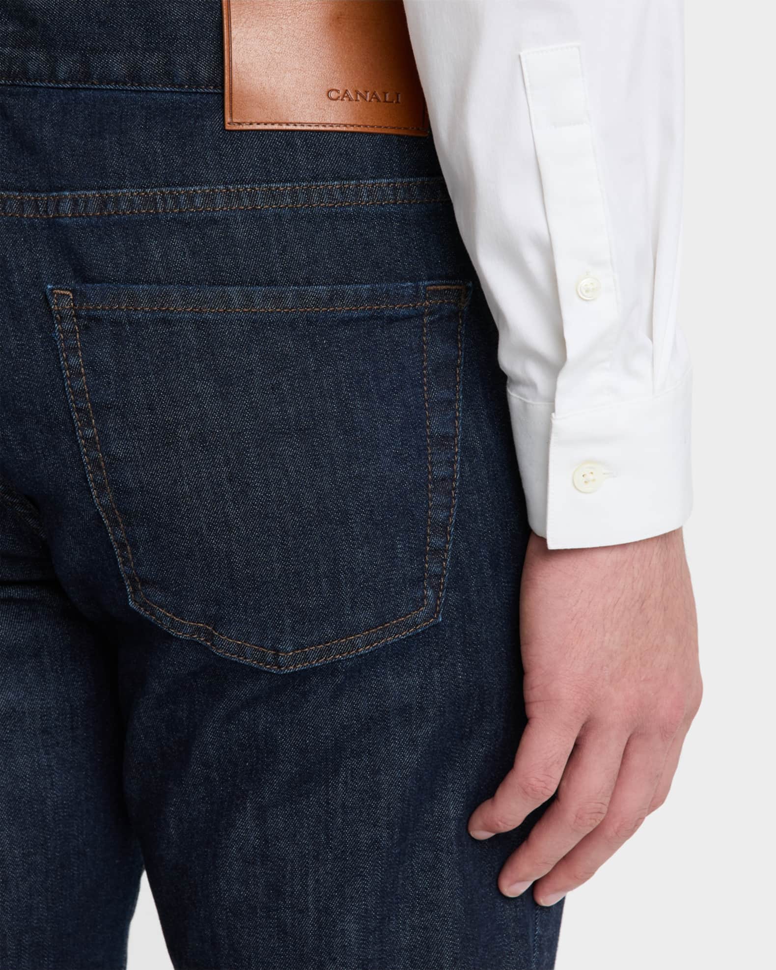 Canali Men's Dark-Wash Soft Touch Denim Jeans | Neiman Marcus