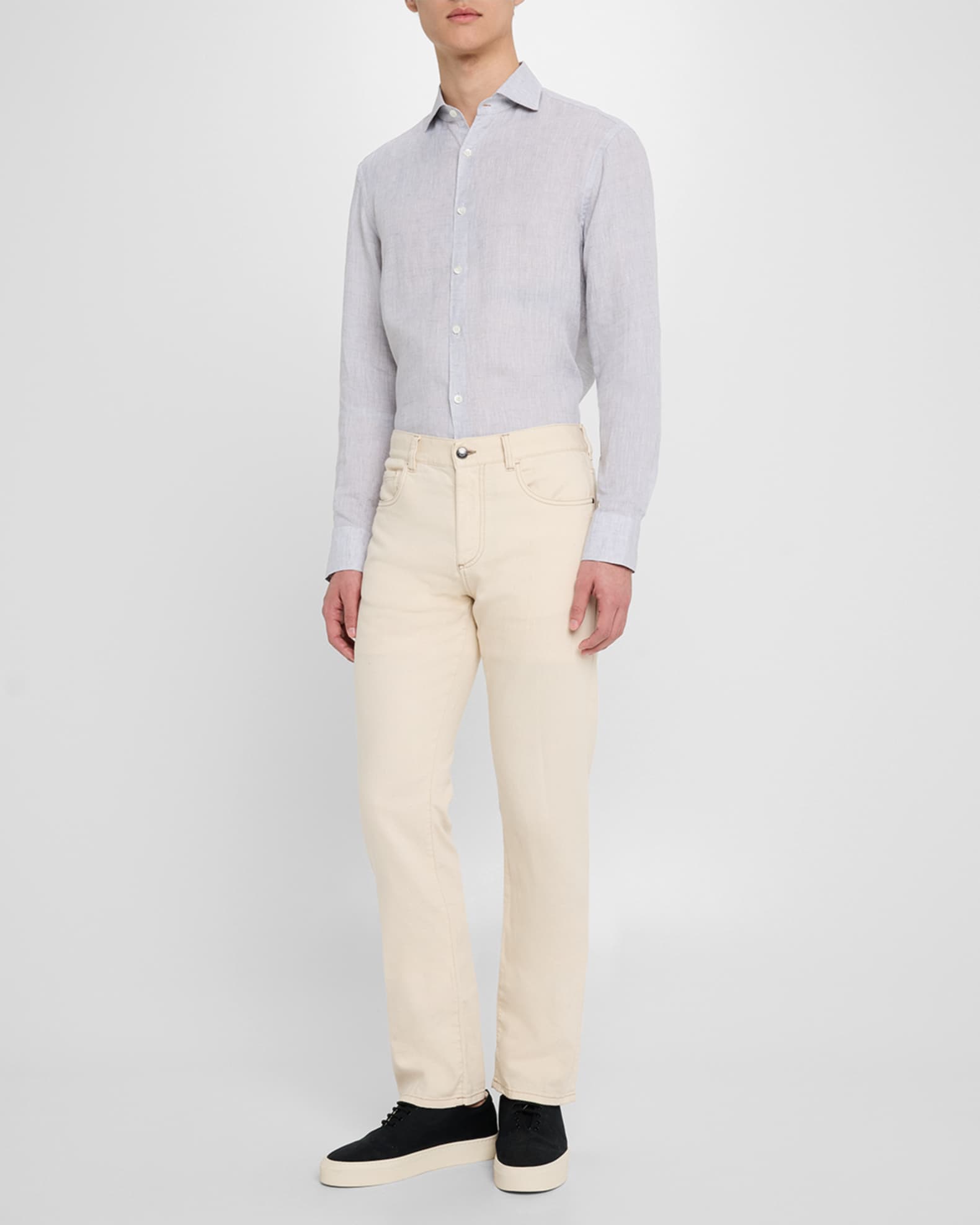 Canali Men's Linen Sport Shirt | Neiman Marcus