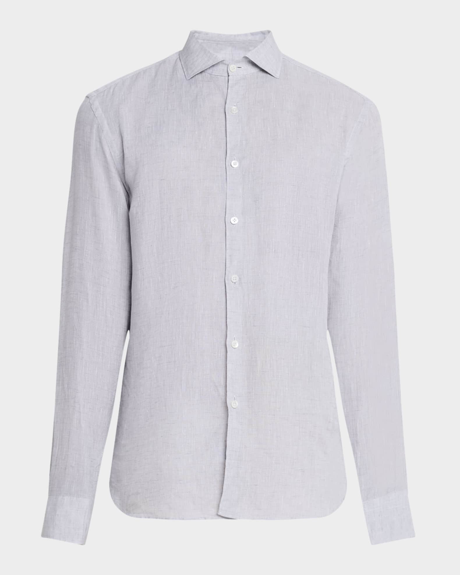 Canali Men's Linen Sport Shirt | Neiman Marcus