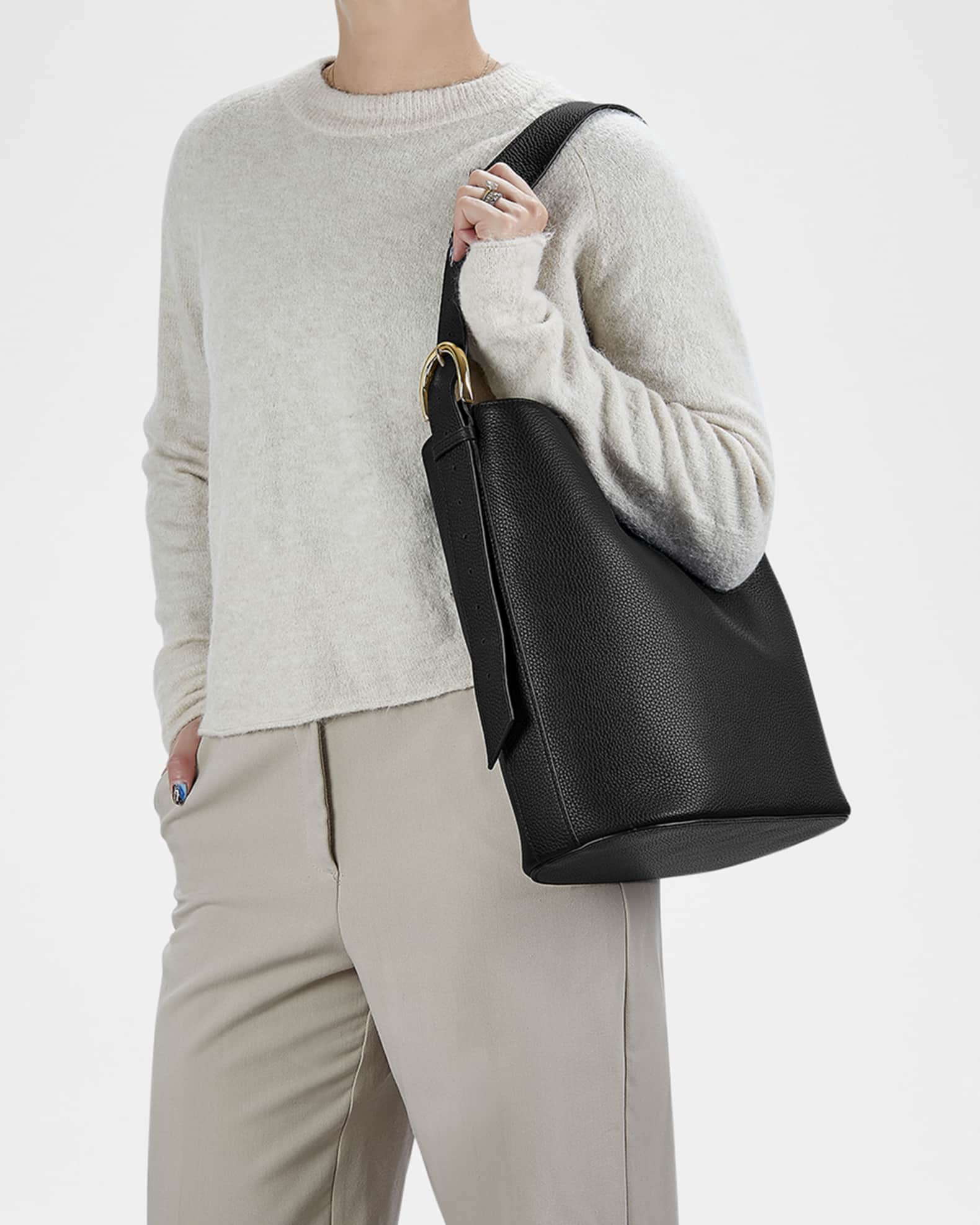 Gigi New York Avery Leather Bucket Bag | Neiman Marcus