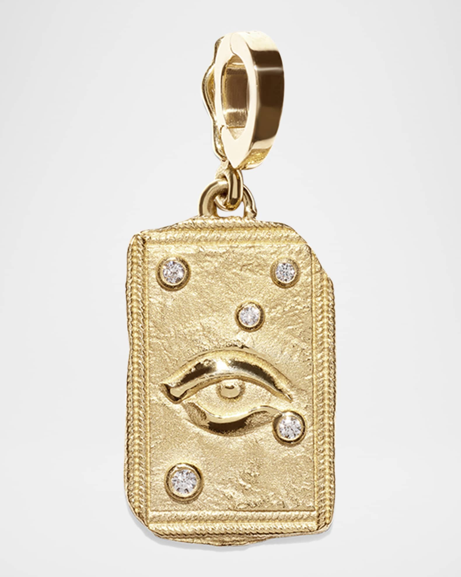 AZLEE 18K Yellow Gold Guardian Relic Coin Pendant with Diamonds ...