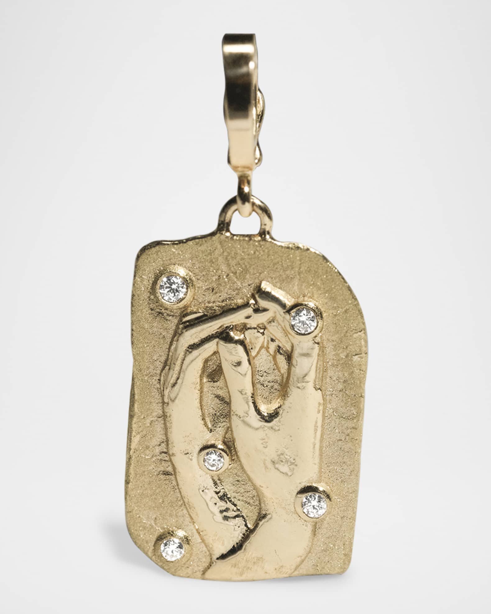 AZLEE 18K Yellow Gold Collide Relic Coin Pendant with Diamonds | Neiman ...