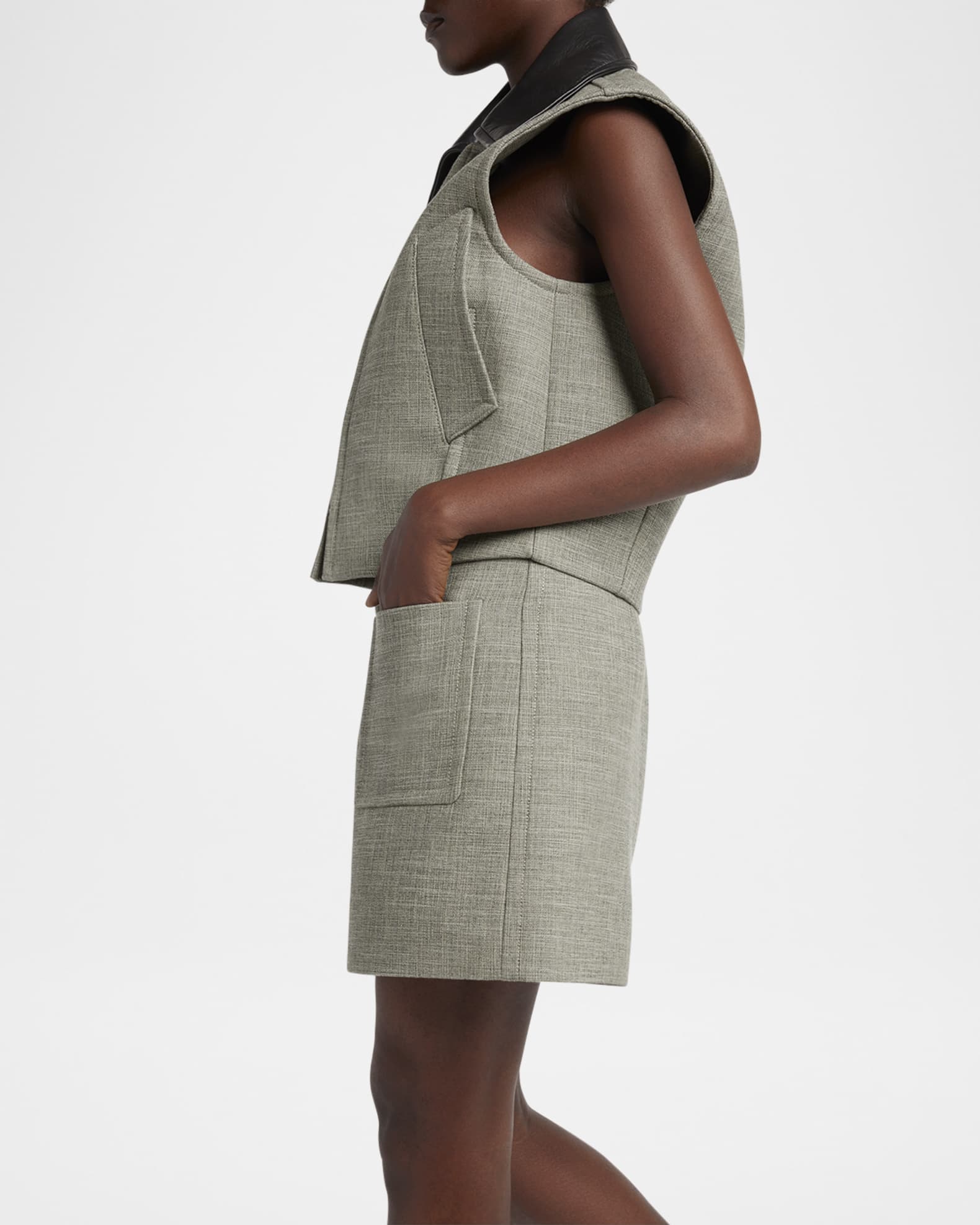 Bottega Veneta Structured Melange Mini Skirt | Neiman Marcus