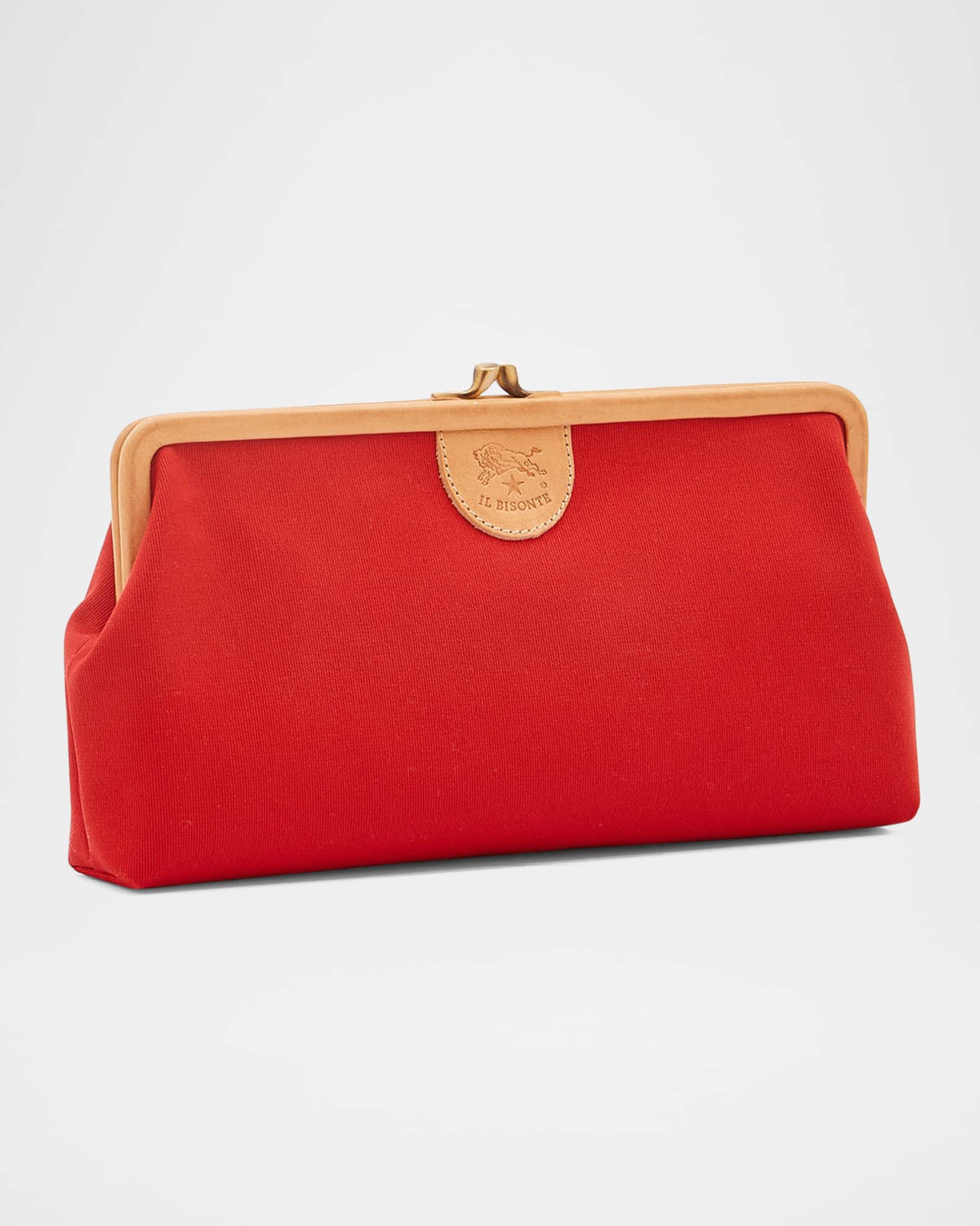 Il Bisonte Manuela Frame Canvas Clutch Bag | Neiman Marcus