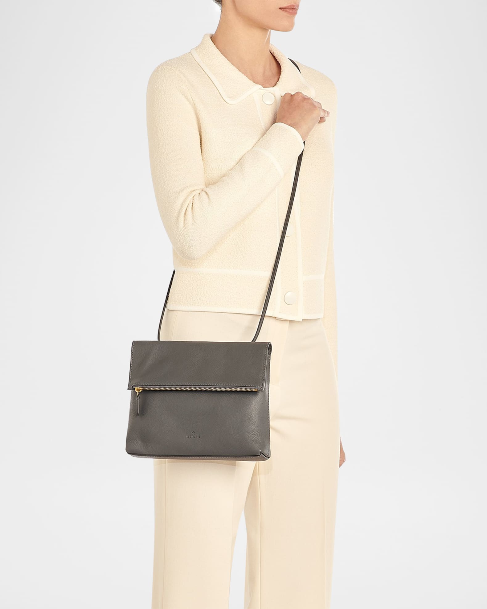 Il Bisonte Anna Fold-Over Flap Leather Crossbody Bag | Neiman Marcus