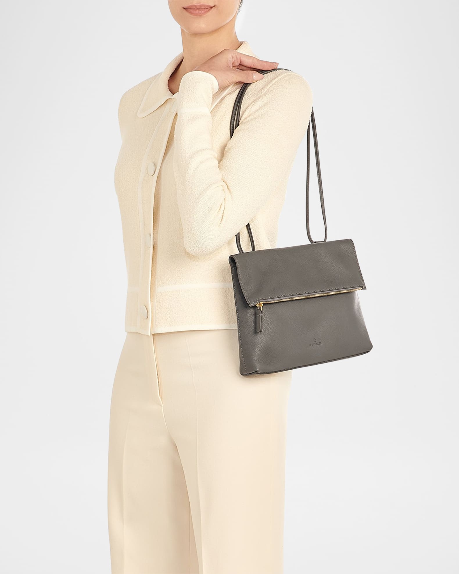 Il Bisonte Anna Fold-Over Flap Leather Crossbody Bag | Neiman Marcus