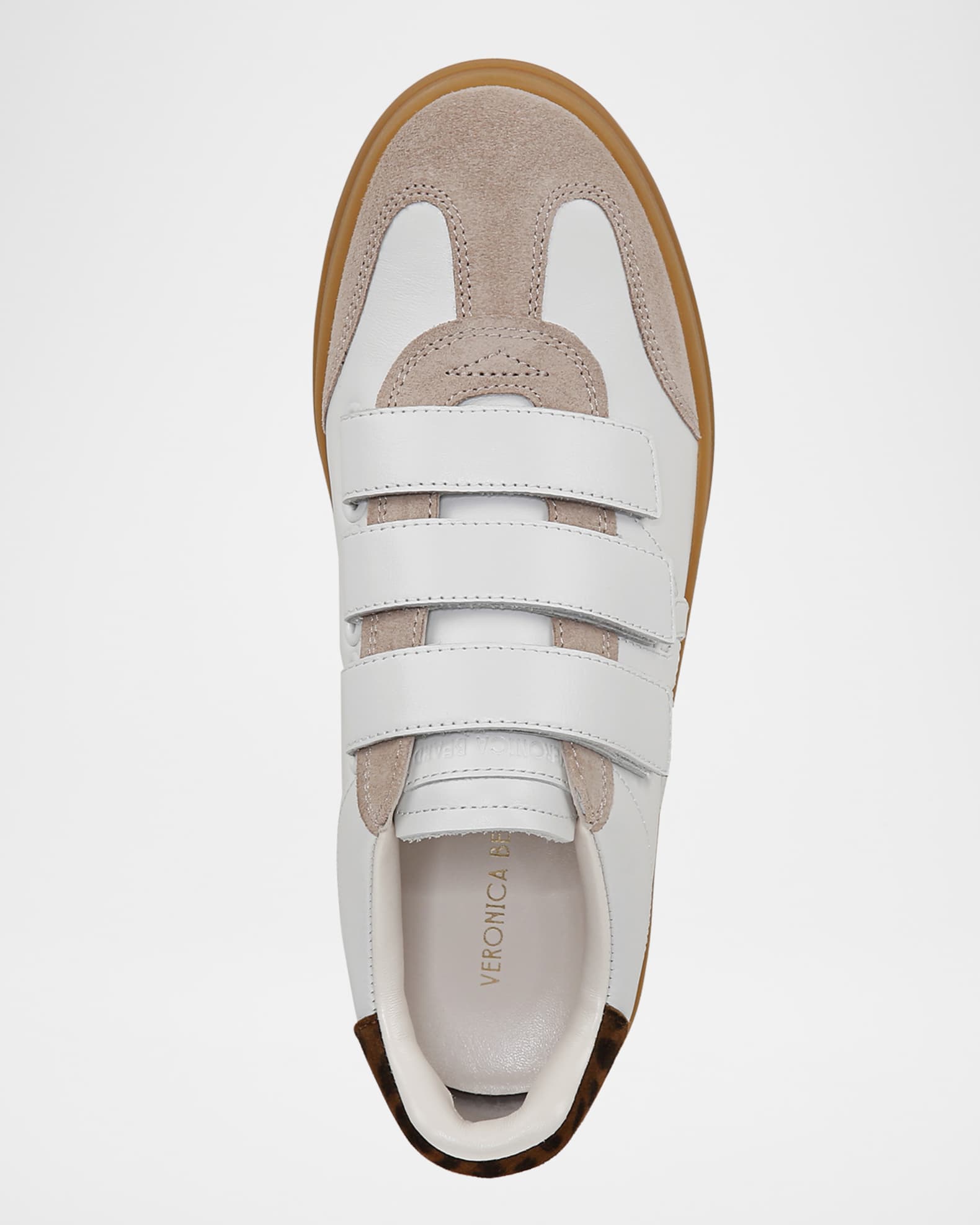 Veronica Beard Reagan Mixed Leather Triple-Grip Sneakers | Neiman Marcus