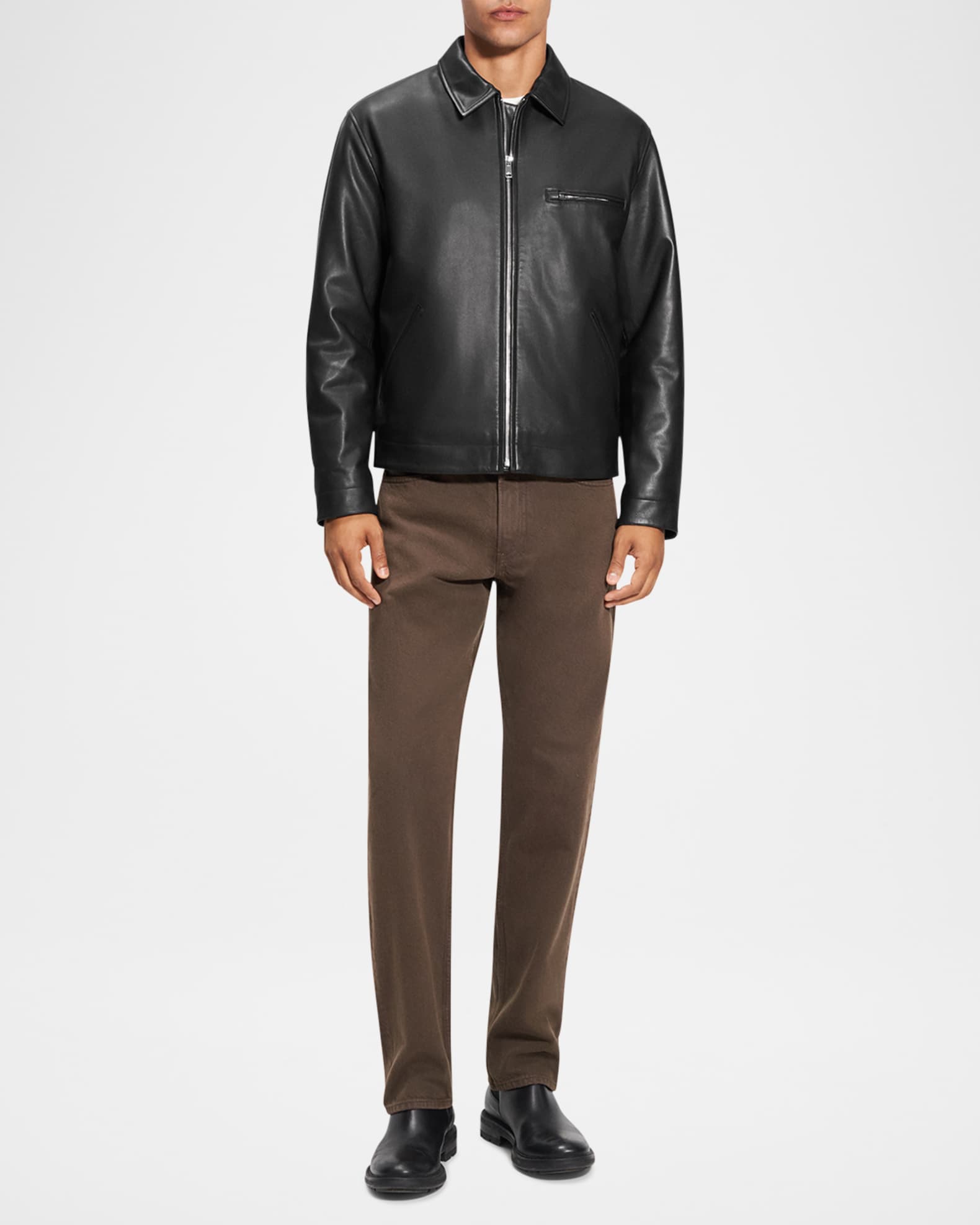 Theory Men's Leather Workwear Jacket | Neiman Marcus