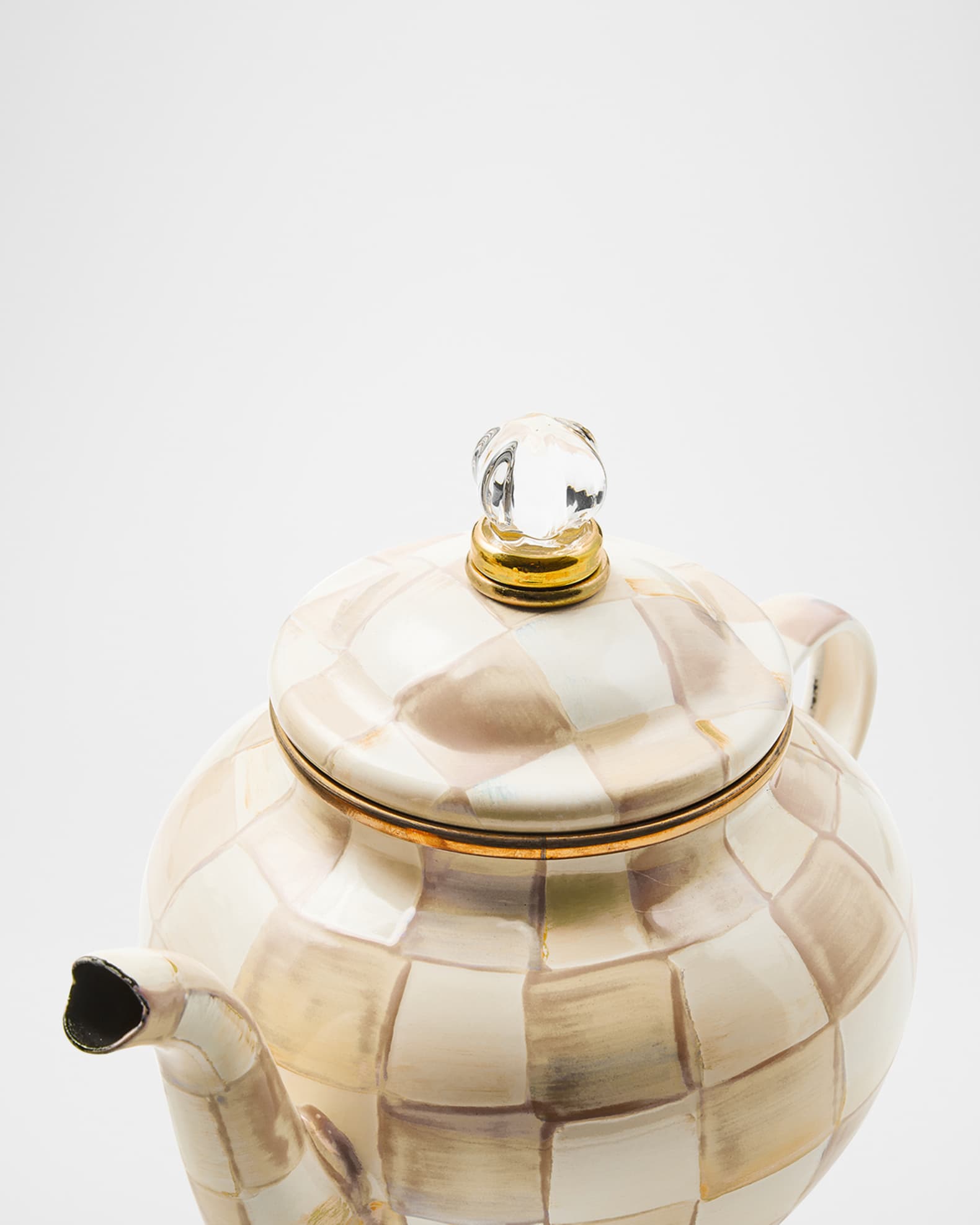 MacKenzie-Childs Mocha Check 4-Cup Teapot | Neiman Marcus