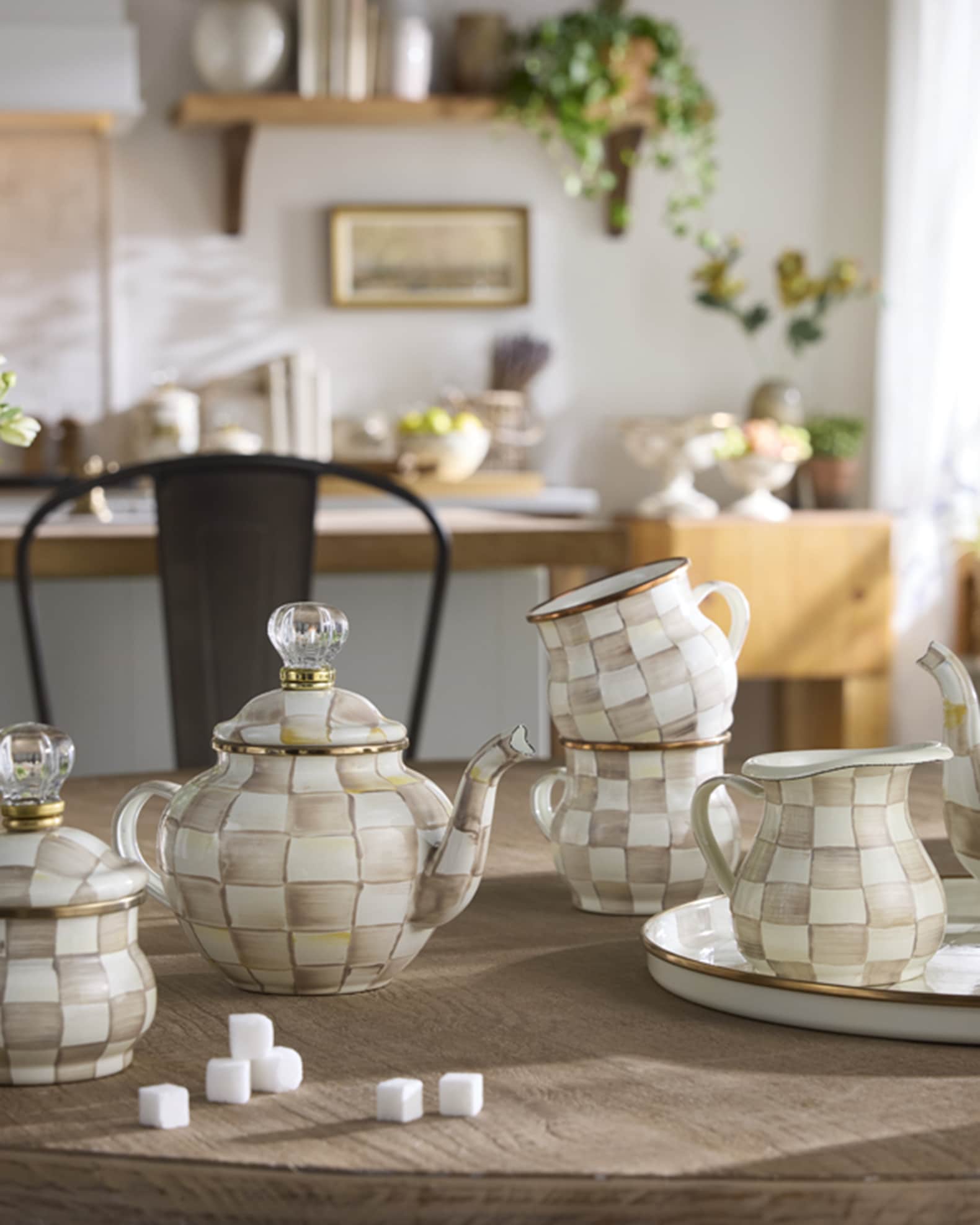 MacKenzie-Childs Mocha Check 4-Cup Teapot | Neiman Marcus