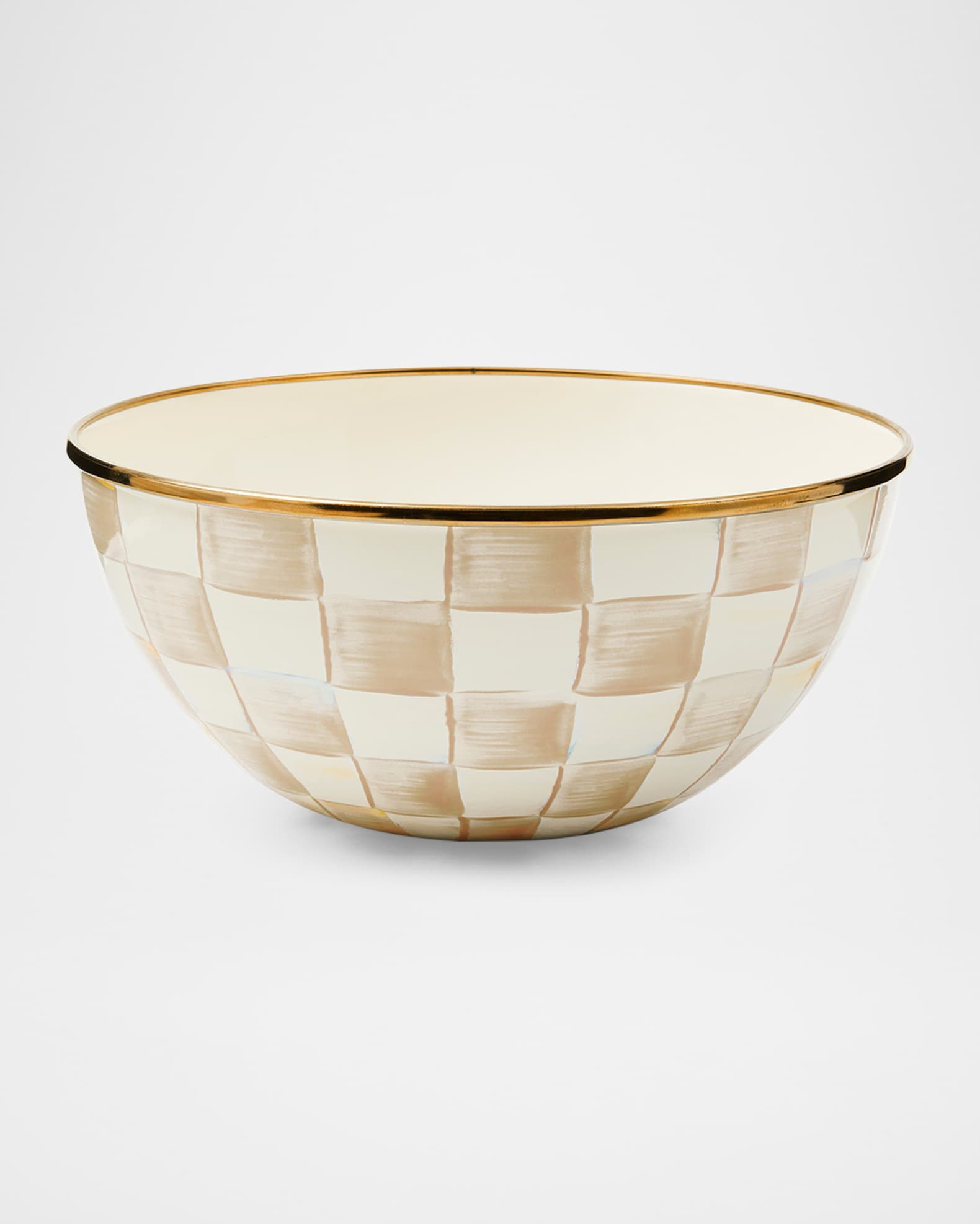 MacKenzie-Childs Mocha Check Small Everyday Bowl | Neiman Marcus