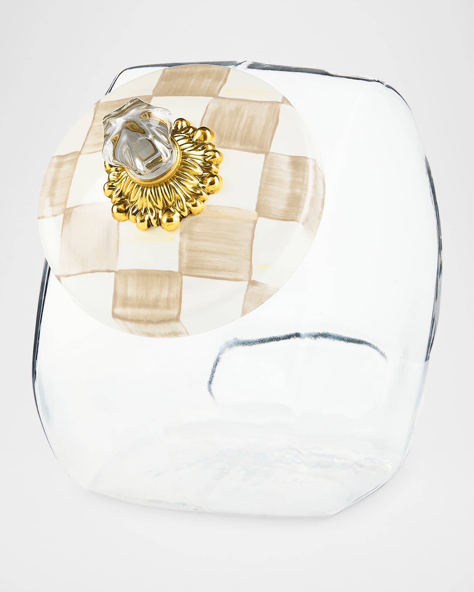 MacKenzie-Childs Cookie Jar with Mocha Check Lid | Neiman Marcus