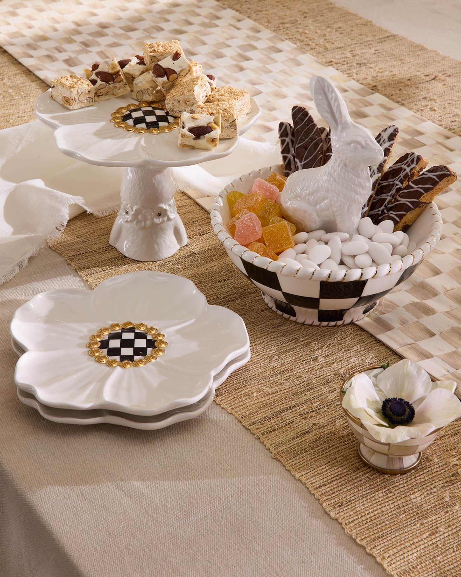 MacKenzie-Childs Mocha Check Ice Cream Dish | Neiman Marcus