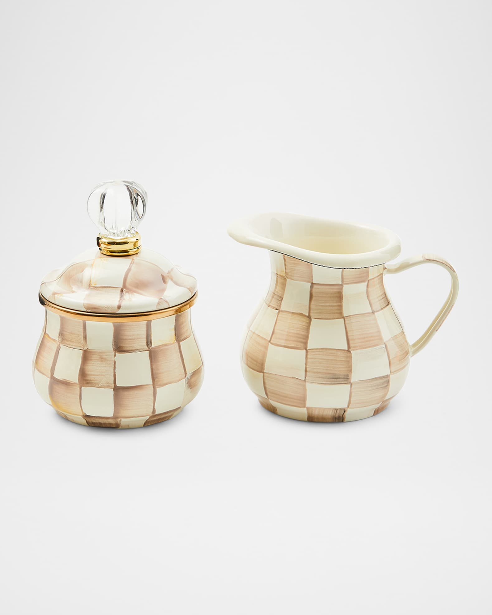 MacKenzie-Childs Mocha Check Little Creamer | Neiman Marcus