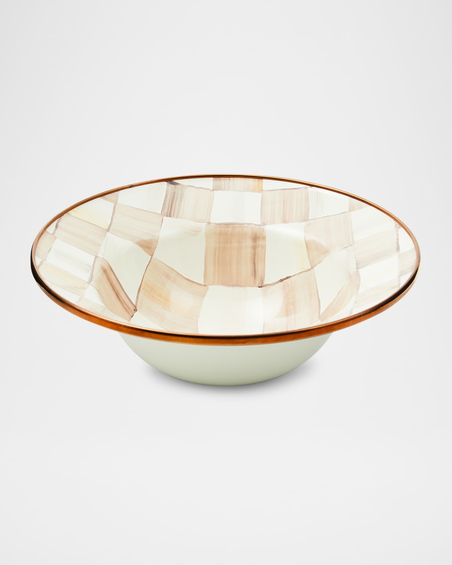 MacKenzie-Childs Mocha Check Breakfast Bowl | Neiman Marcus