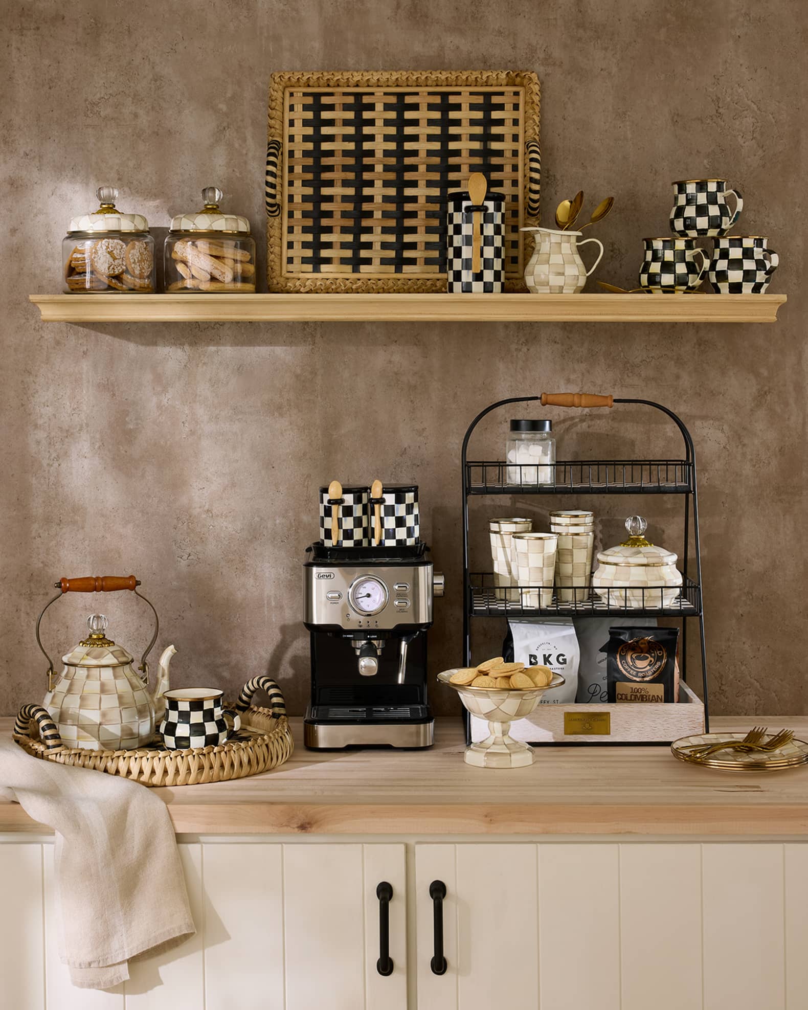 MacKenzie-Childs Mocha Check Creamer | Neiman Marcus