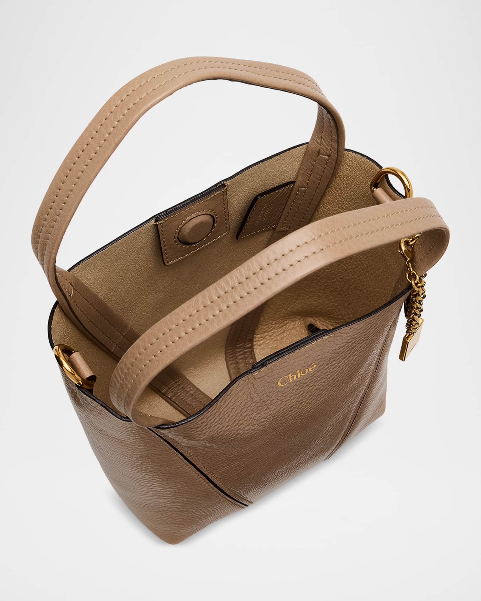 Chloe Spin Mini Tote Bag in Grained Calfskin | Neiman Marcus