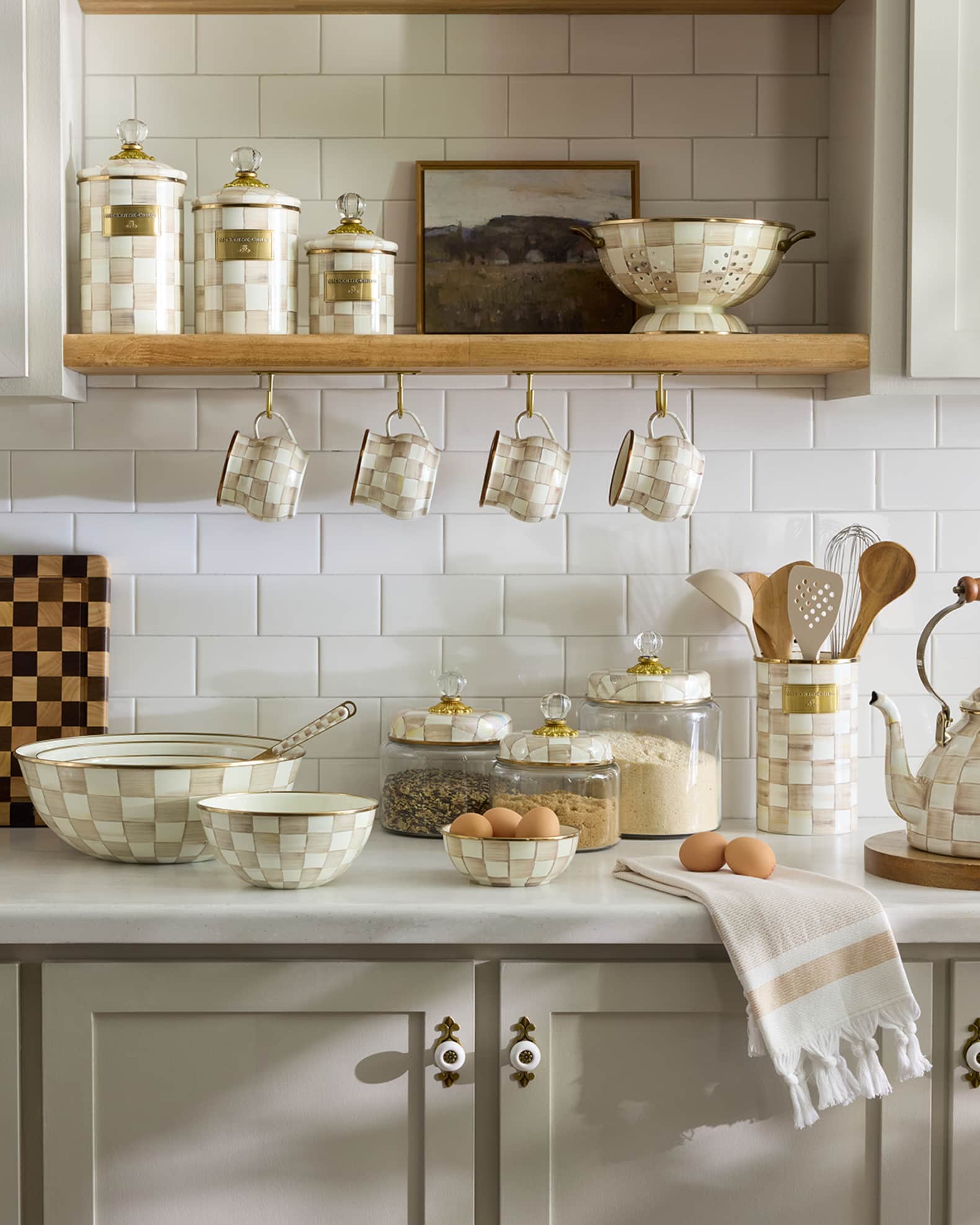 Mocha Check Colander Collection | Neiman Marcus