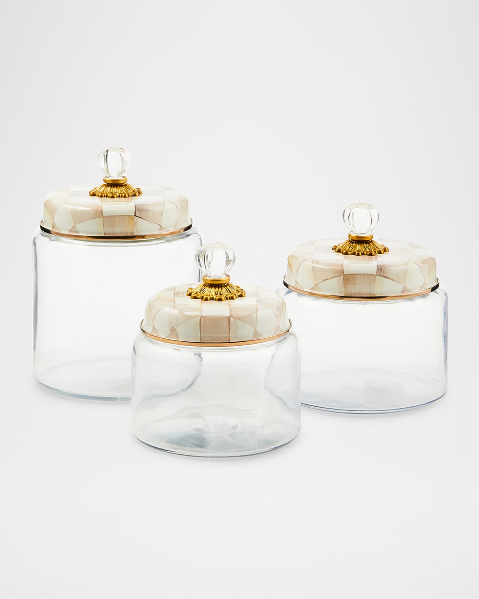 Mocha Check Kitchen Canister Collection | Neiman Marcus