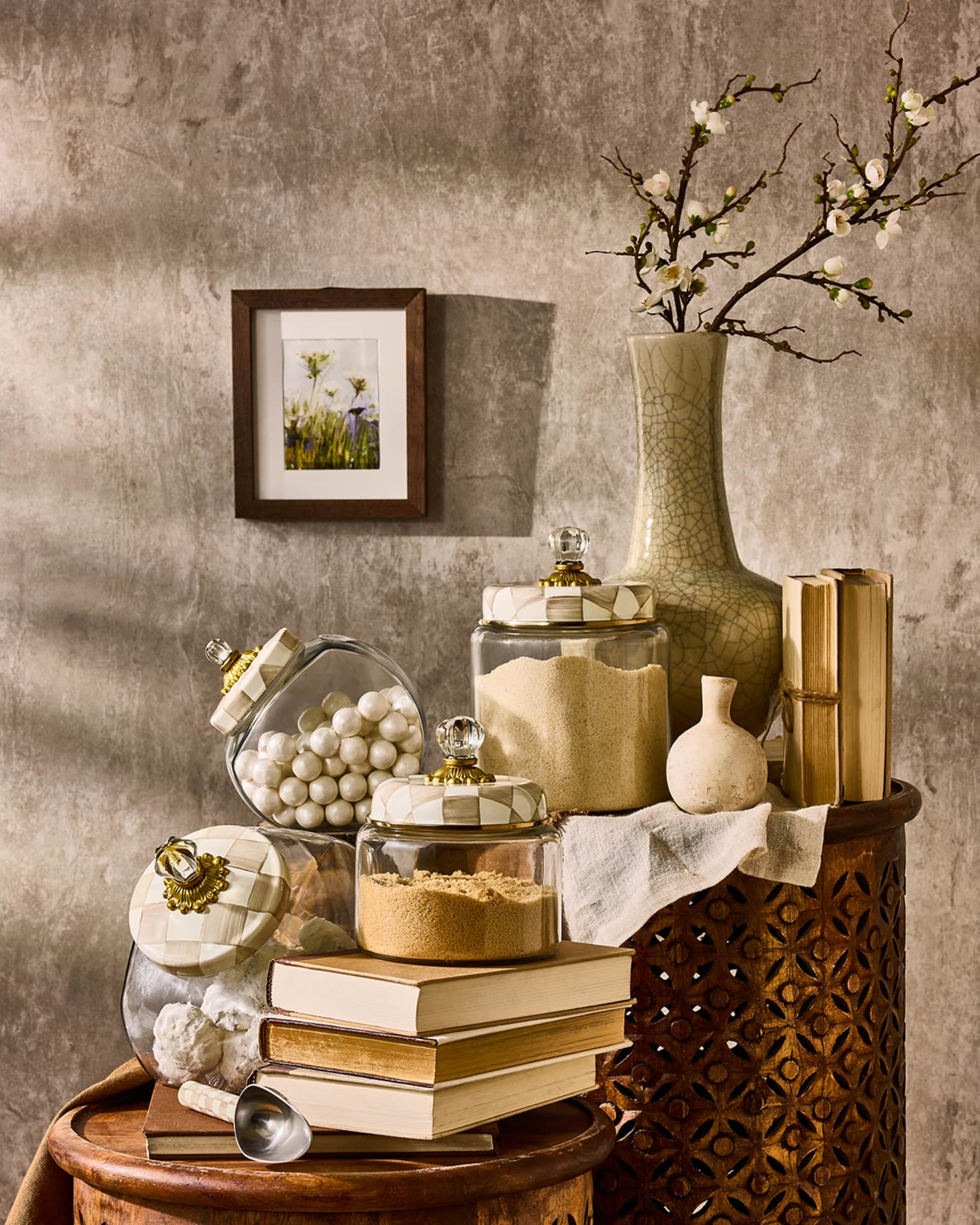Mocha Check Kitchen Canister Collection | Neiman Marcus