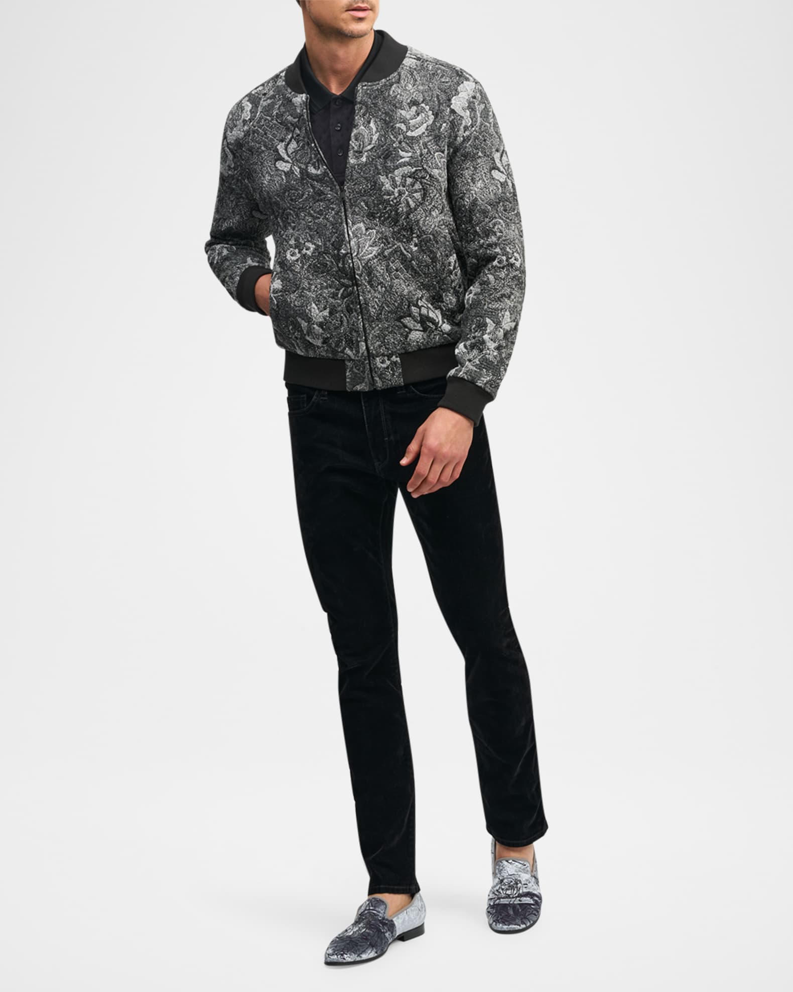 Robert Graham Men's Brody Full-Zip Bomber Jacket | Neiman Marcus