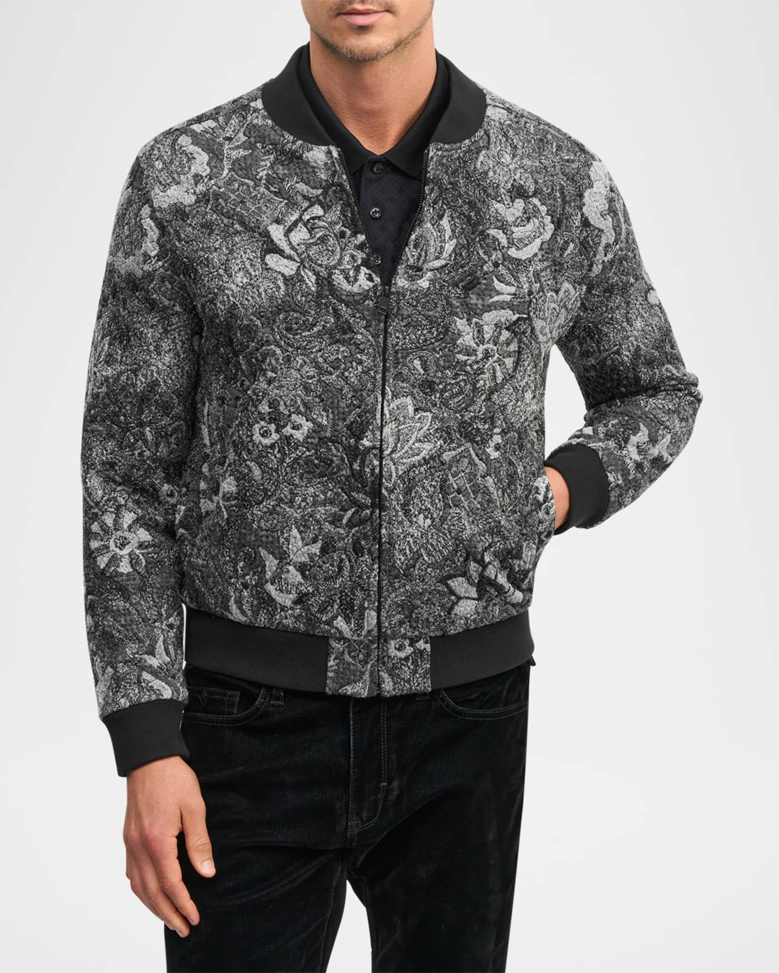 Robert Graham Men's Brody Full-Zip Bomber Jacket | Neiman Marcus
