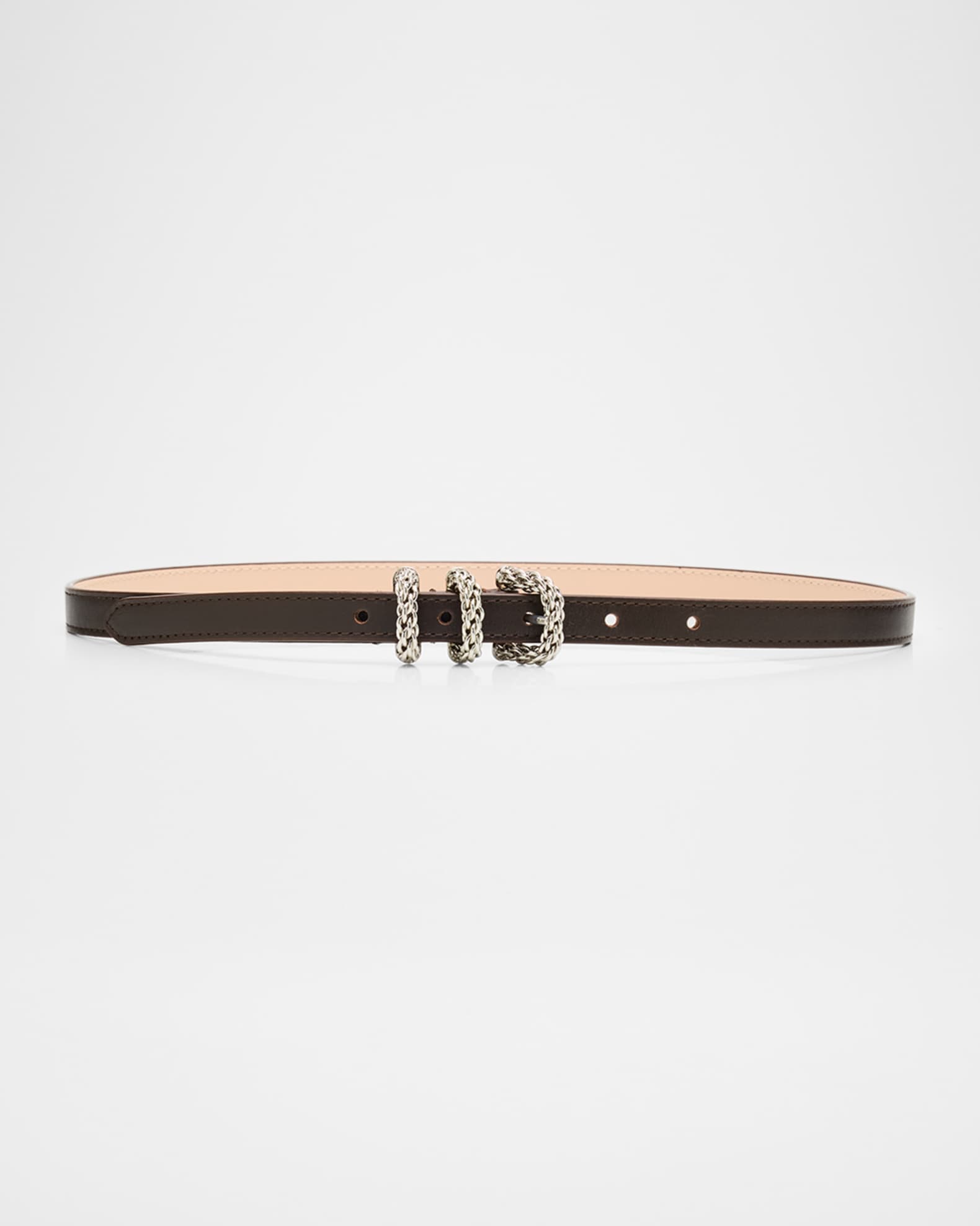BY FAR Kat Tabac Nappa Leather Belt | Neiman Marcus