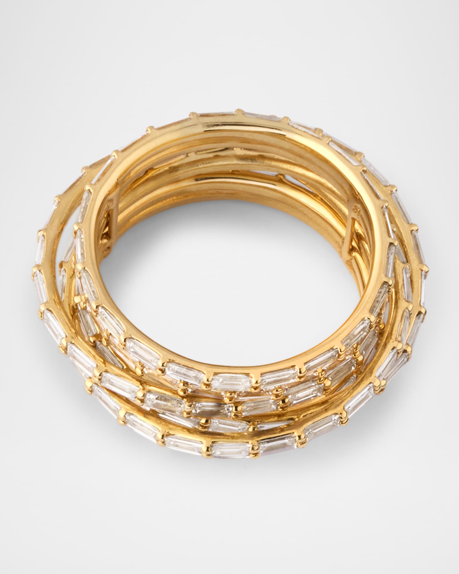 LANA 14K Yellow Gold Kinetic Ring with Baguette Diamonds | Neiman Marcus