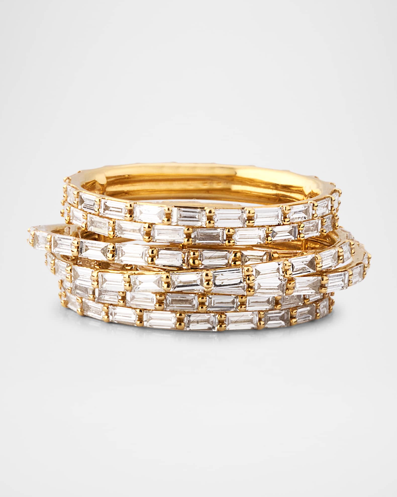 LANA 14K Yellow Gold Kinetic Ring with Baguette Diamonds | Neiman Marcus