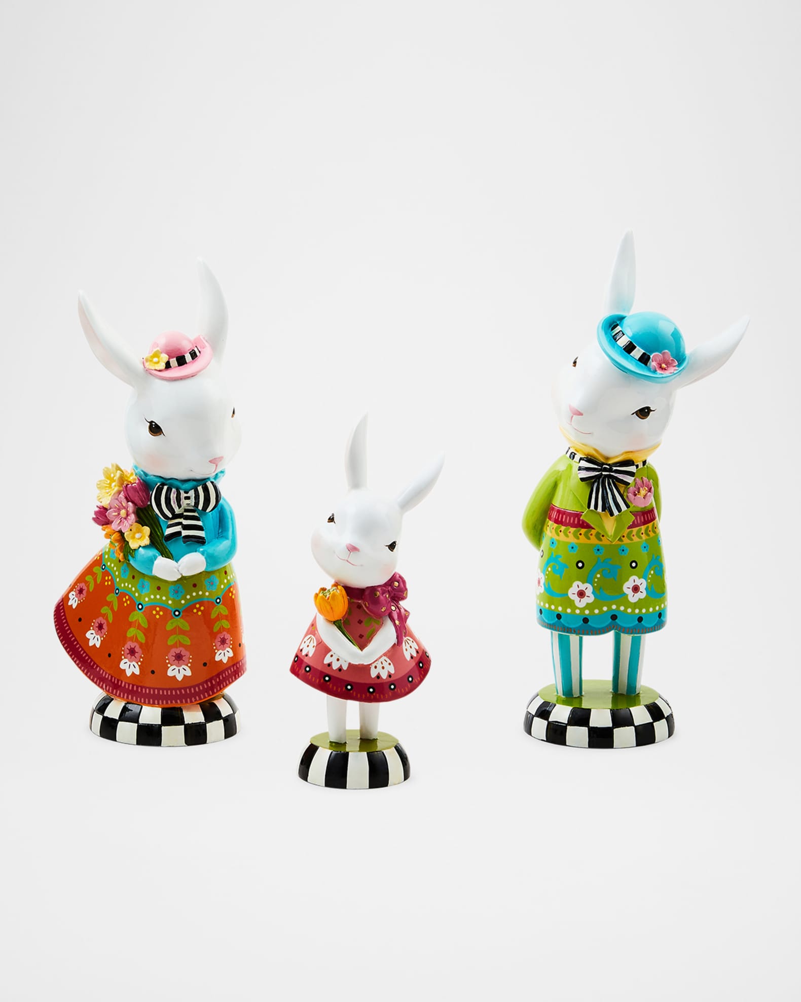 MacKenzie-Childs Calico Bunny Figures, Set of 3 | Neiman Marcus