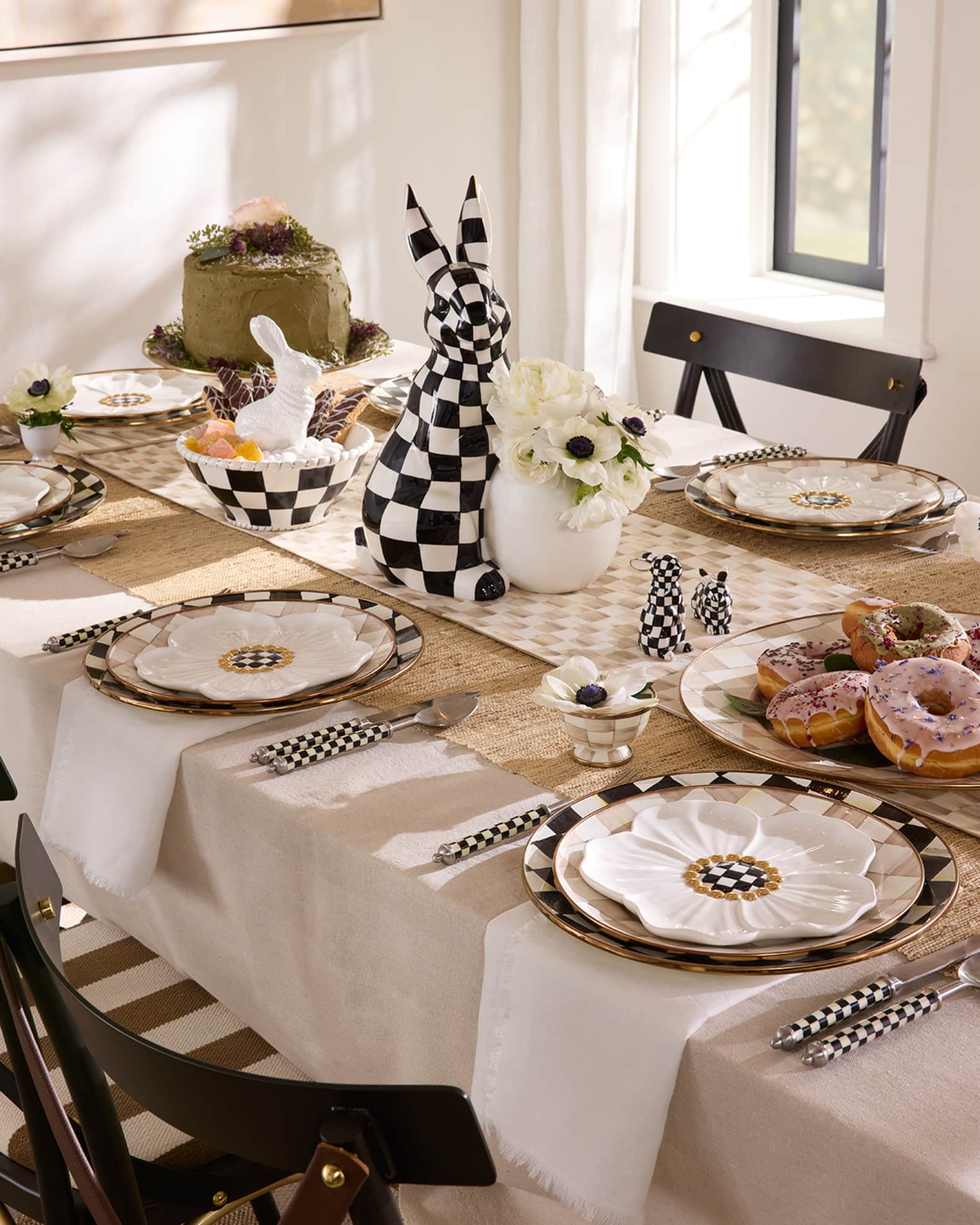 MacKenzie-Childs White Rabbit Ceramic Large Bunny Vase | Neiman Marcus