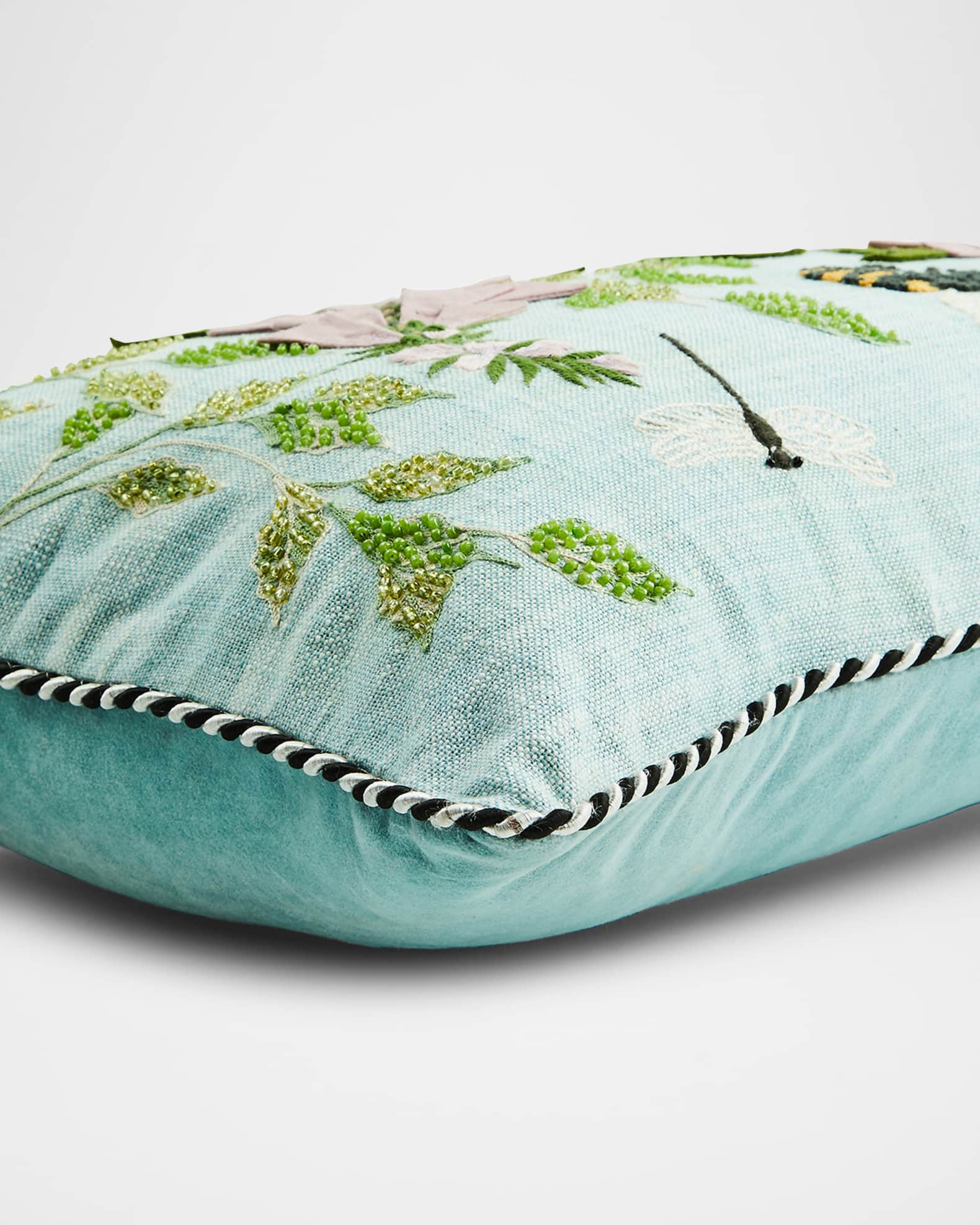 MacKenzie-Childs Floral & Bee Lumbar Throw Pillow, 22" x 14" | Neiman ...